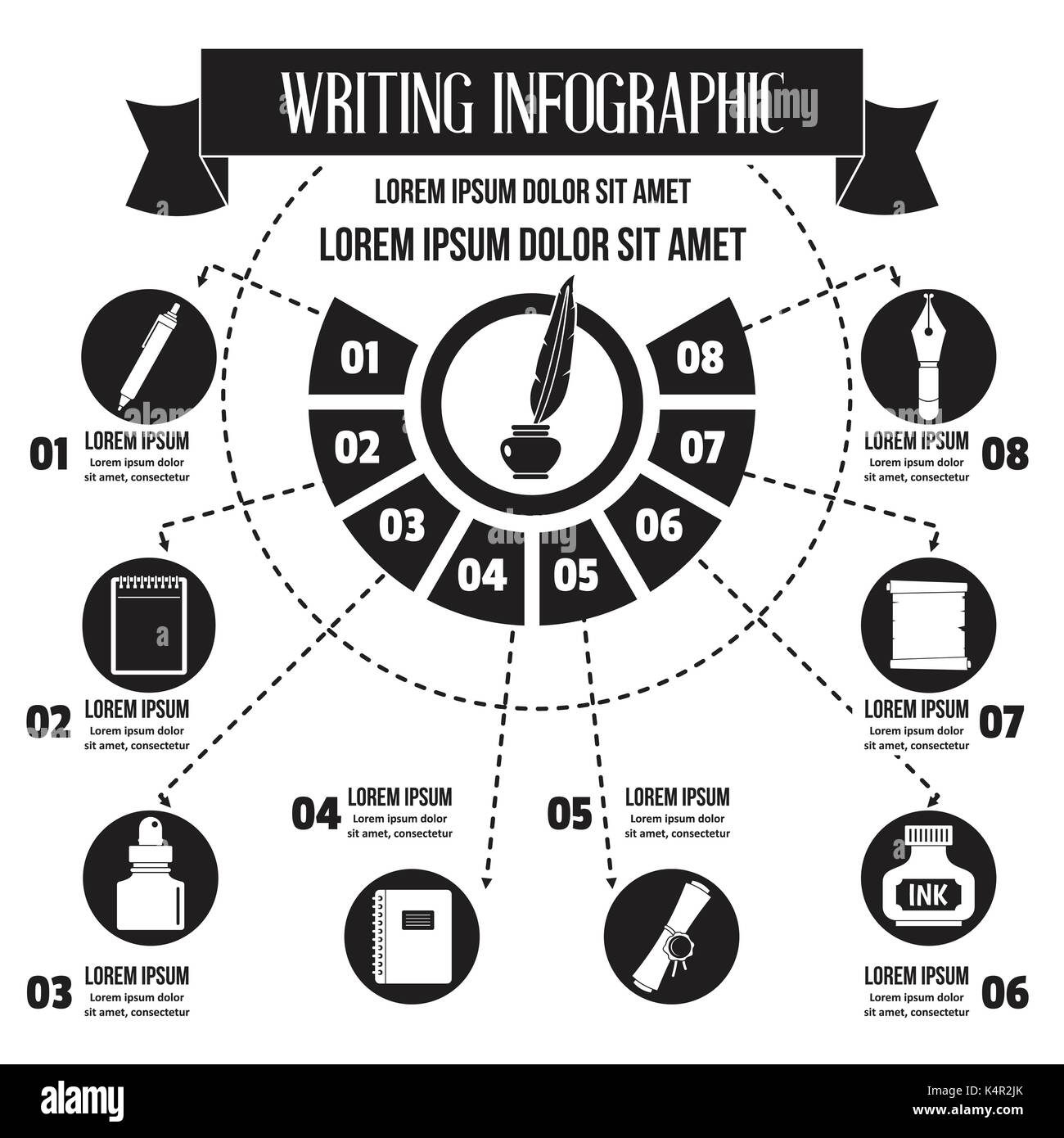 Writing infographic, simple style Stock Vector Image & Art - Alamy