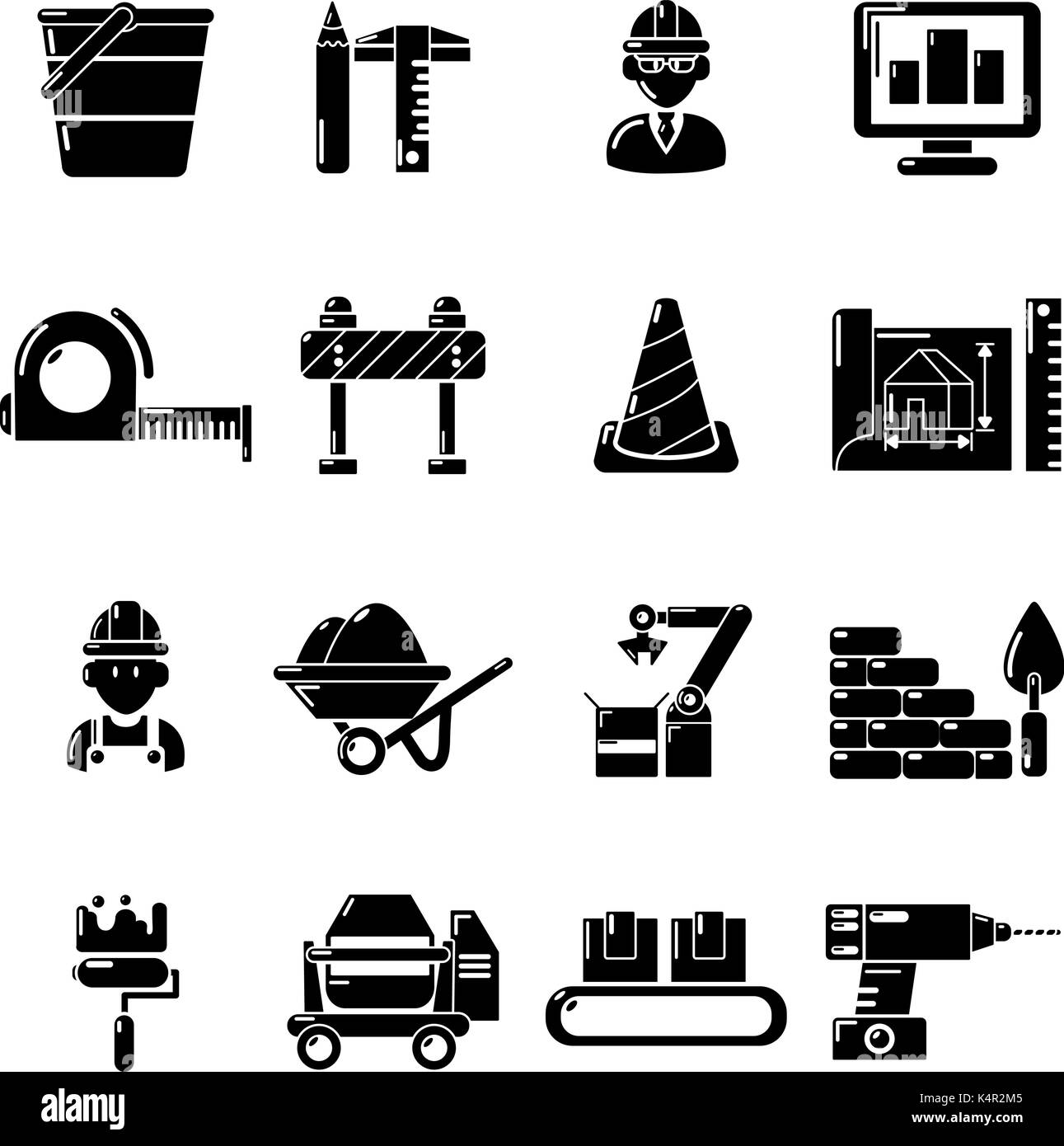 Building process icons set, simple style Stock Vector Image & Art - Alamy