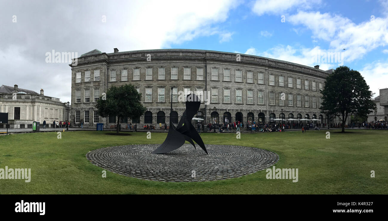 Dublin, Ireland - August 2, 2017: Building at Trinity College, also ...
