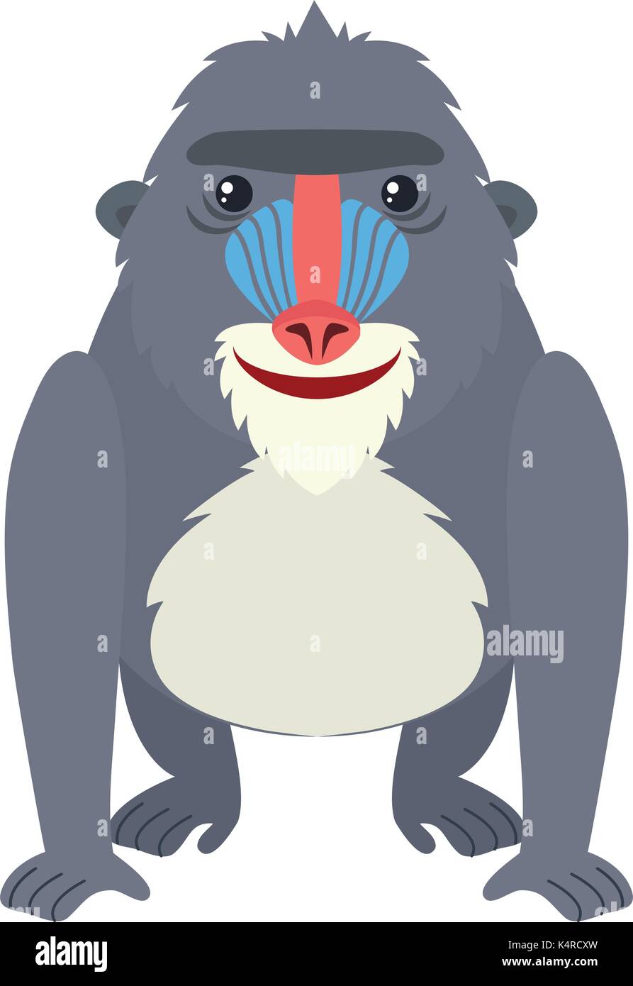 Baboon with happy face illustration Stock Vector Image & Art - Alamy