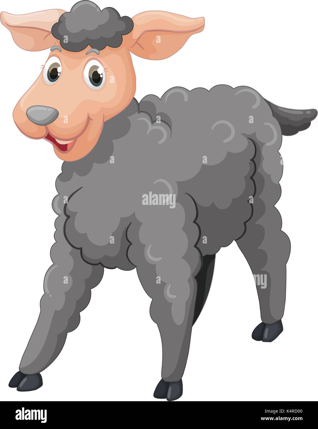 Gray sheep with happy face illustration Stock Vector Image & Art - Alamy