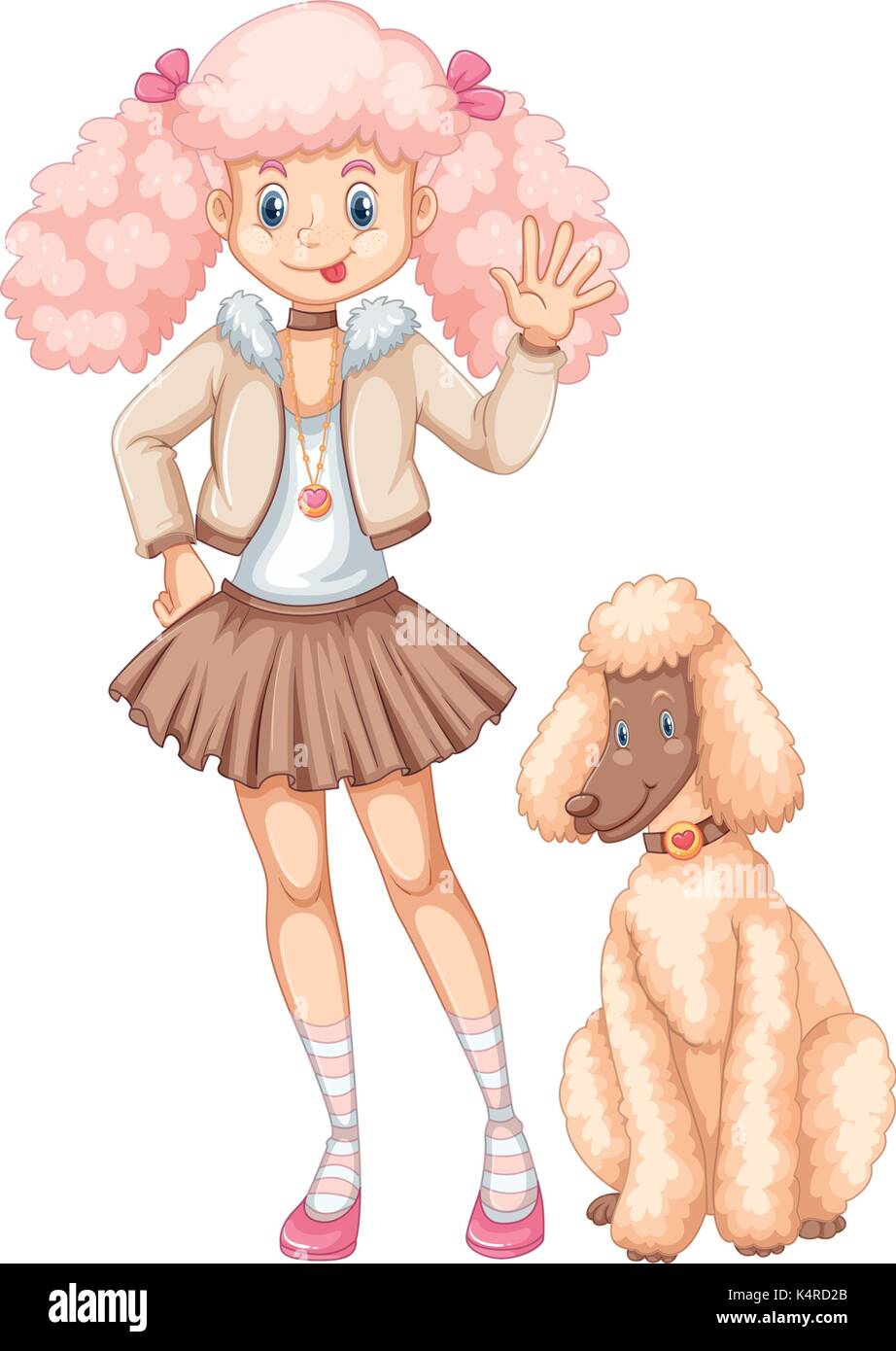 Cute poodle drawing Stock Vector Images - Alamy