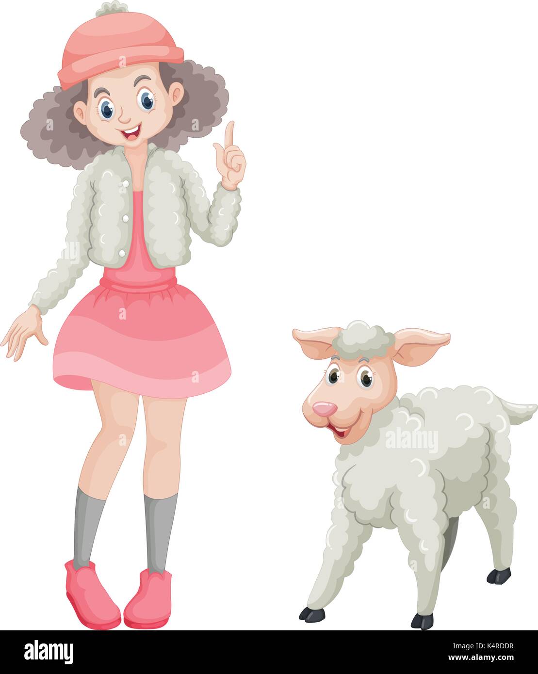 Cartoon With Little Lamb Guitar