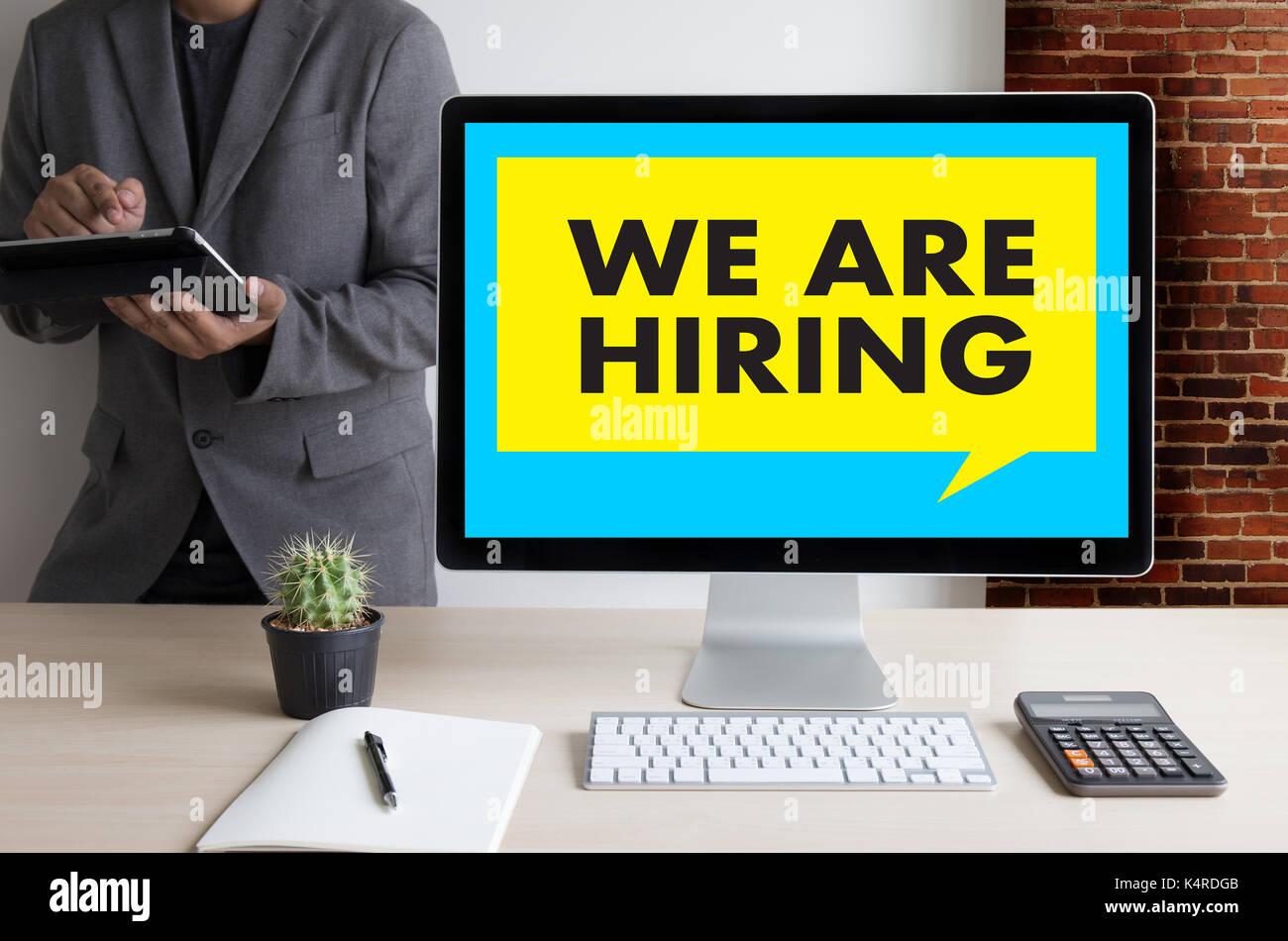 WE ARE HIRING Human Resources Interview professionals working fine Recruitment Job Stock Photo ...