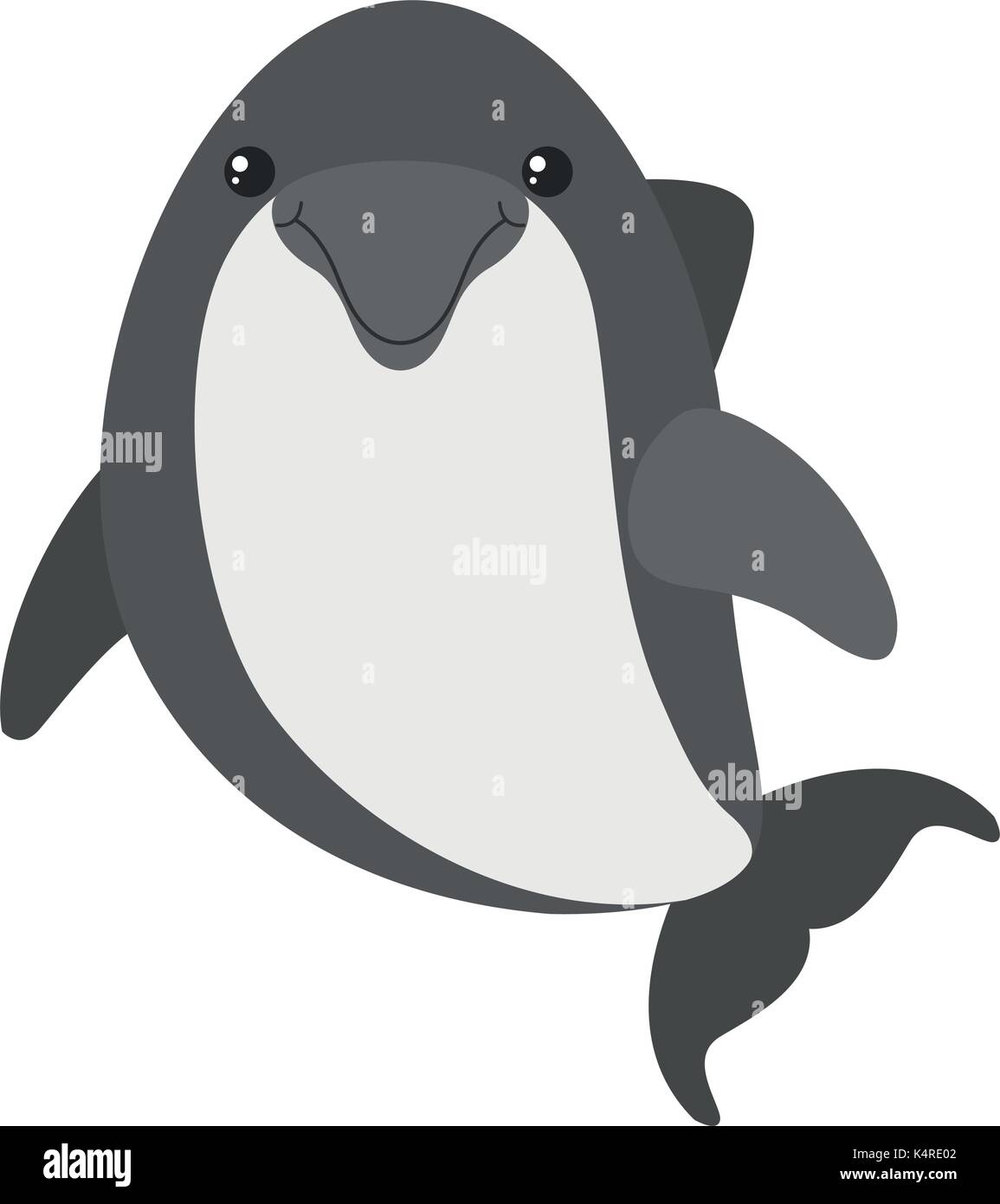 Gray dolphin on white background illustration Stock Vector Image & Art ...