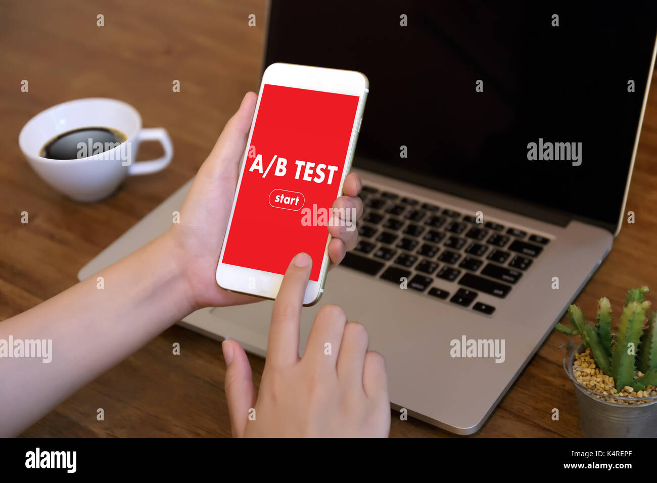 A/B TEST start and A-B comparison. Split testing Stock Photo - Alamy
