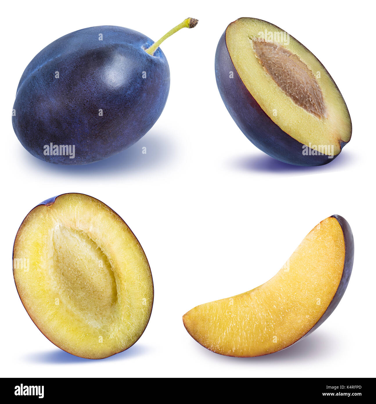 Blue plum isolated on white background with clipping path Stock Photo ...