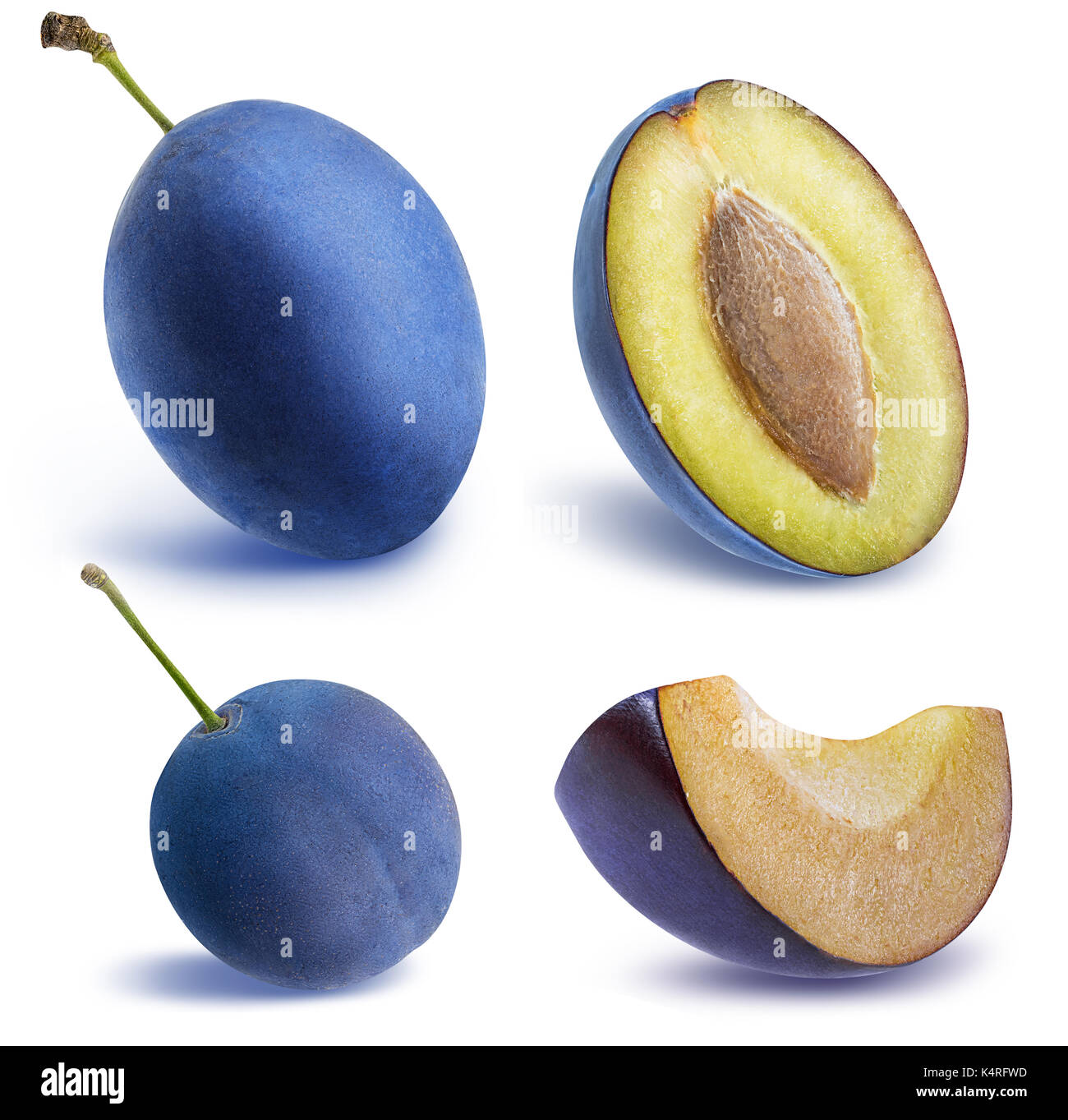 Blue plum isolated on white background with clipping path Stock Photo ...