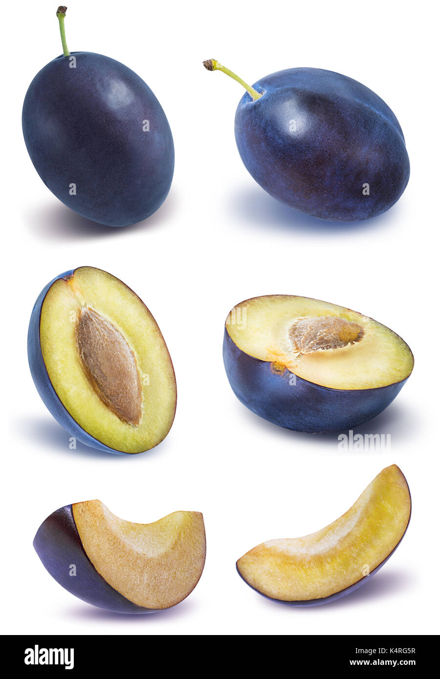 Blue plum isolated on white background with clipping path Stock Photo ...