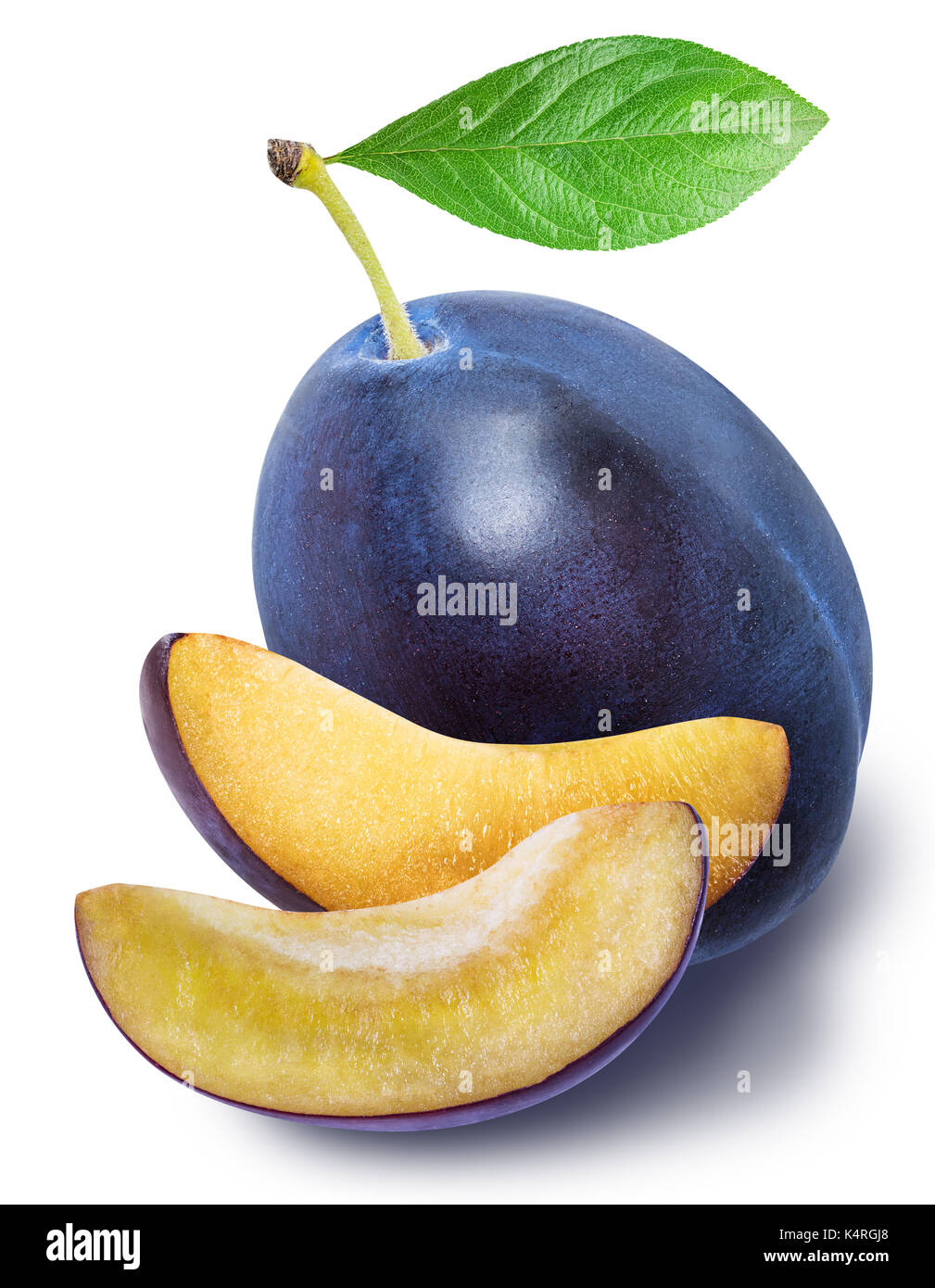Blue plum isolated on white background with clipping path Stock Photo ...