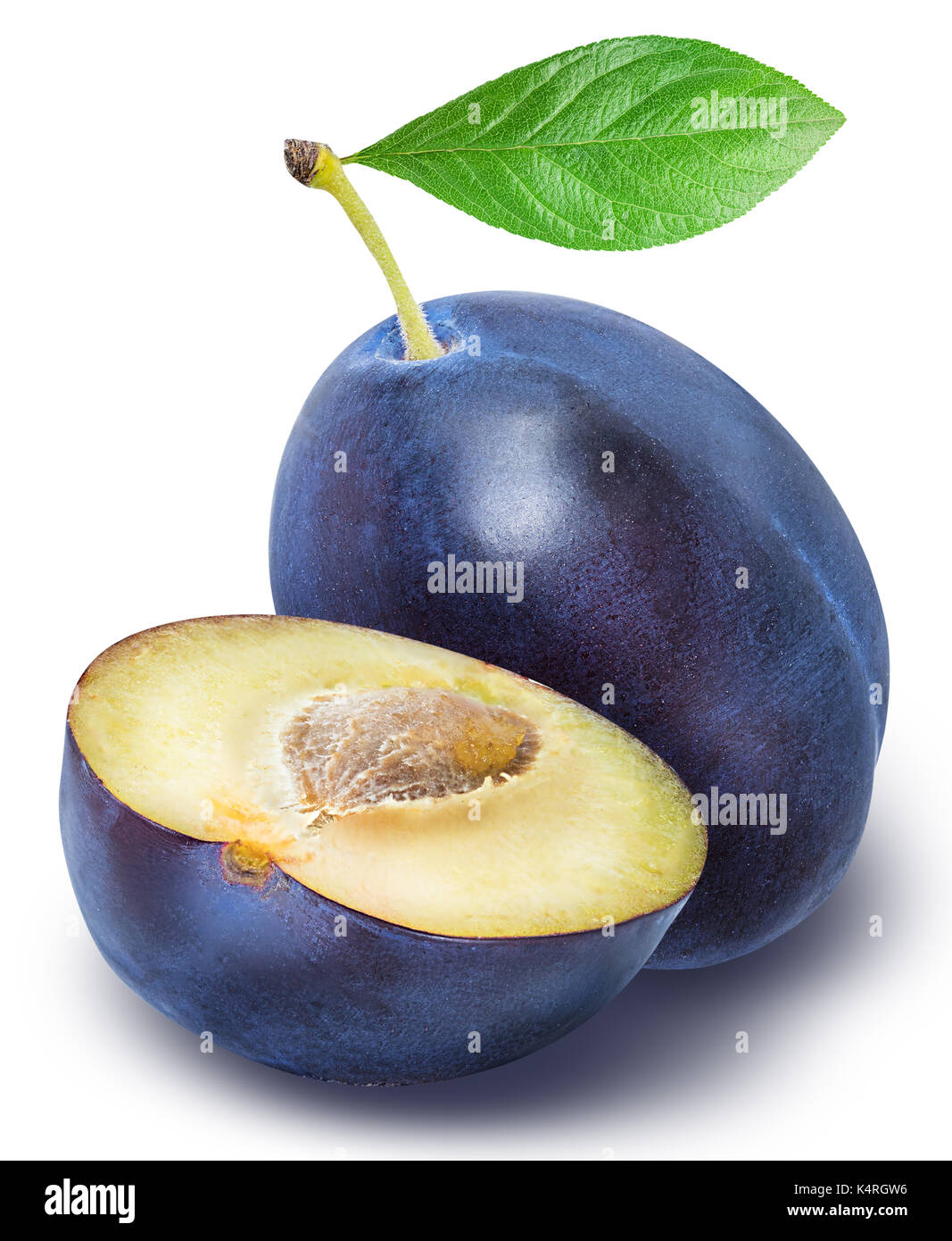 Blue plum isolated on white background with clipping path Stock Photo ...