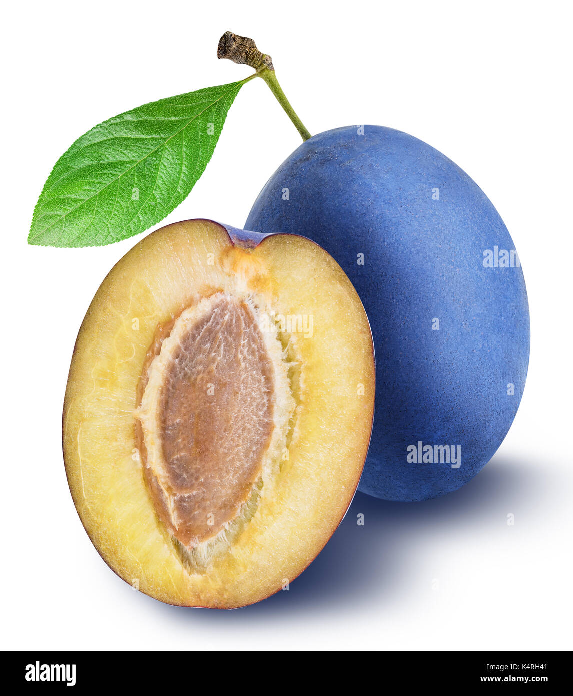 Blue plum isolated on white background with clipping path Stock Photo ...