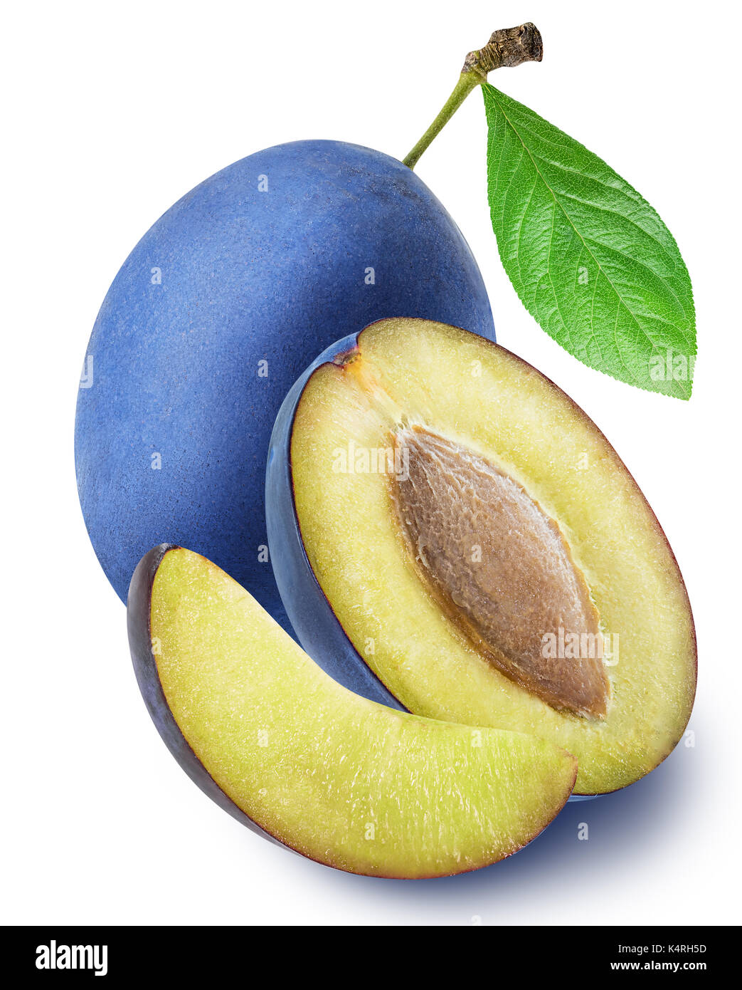 Blue plum isolated on white background with clipping path Stock Photo ...