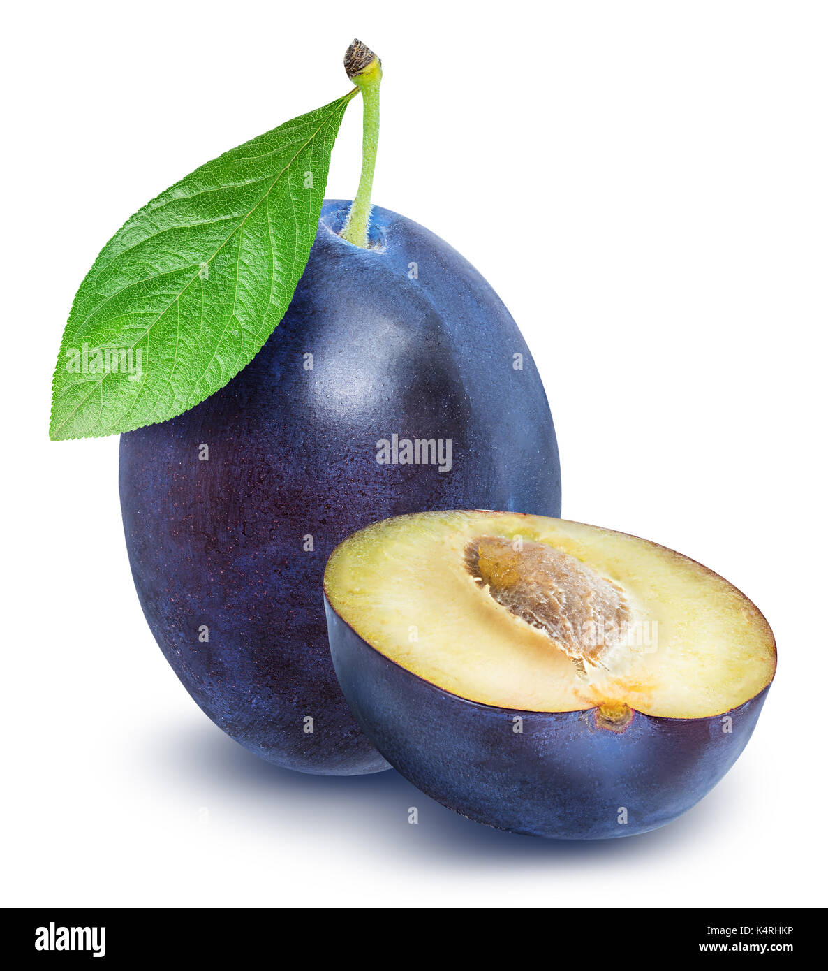 Blue plum isolated on white background with clipping path Stock Photo ...