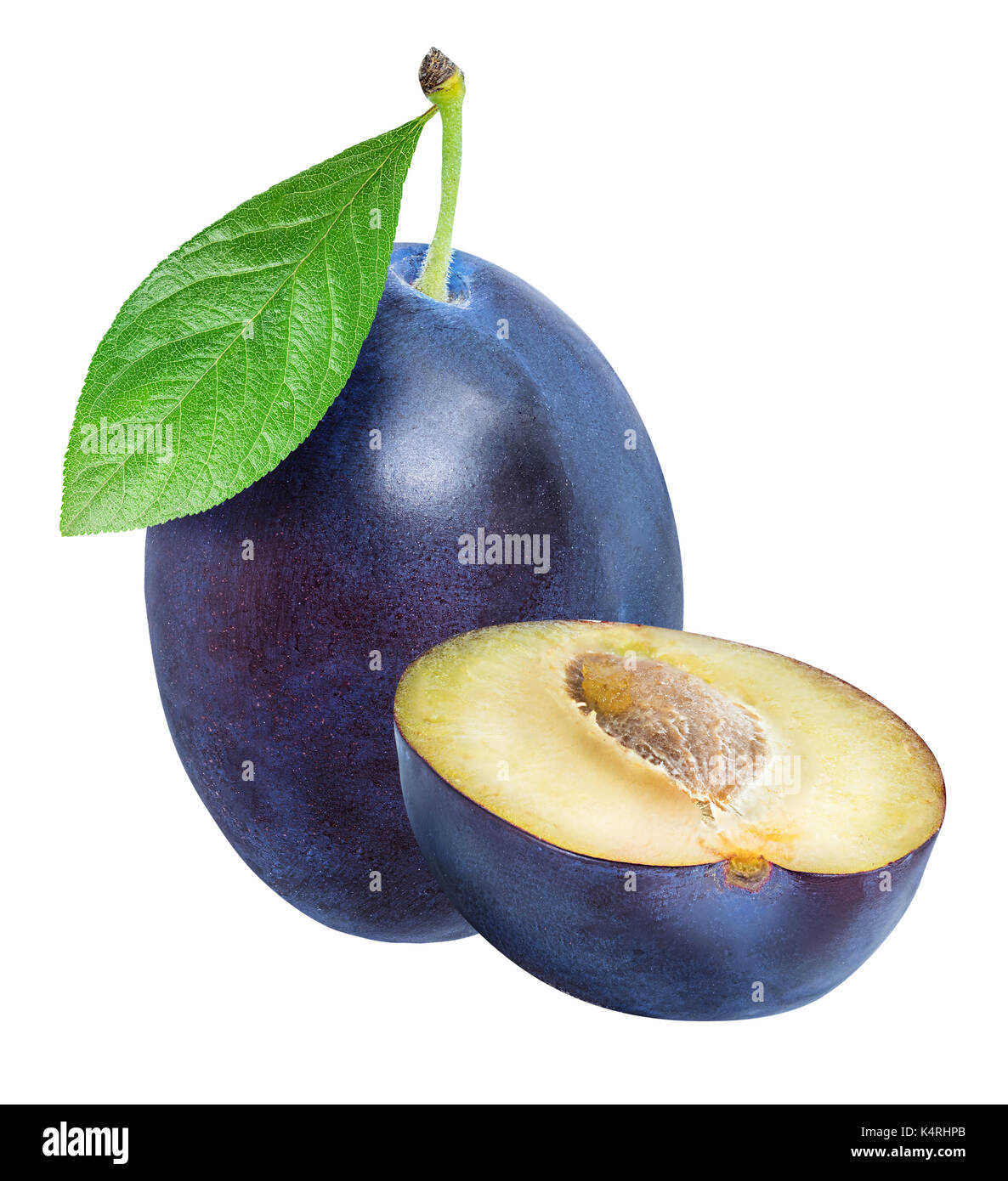 Blue plum isolated on white background with clipping path Stock Photo ...