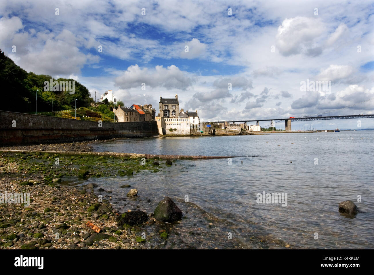 View on the Queensferry and the old Forth Road Bridge Crossing from the ...
