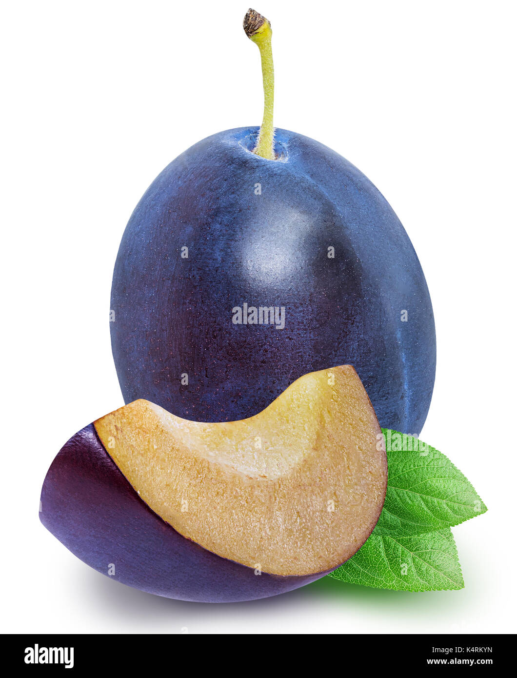 Blue plum isolated on white background with clipping path Stock Photo ...