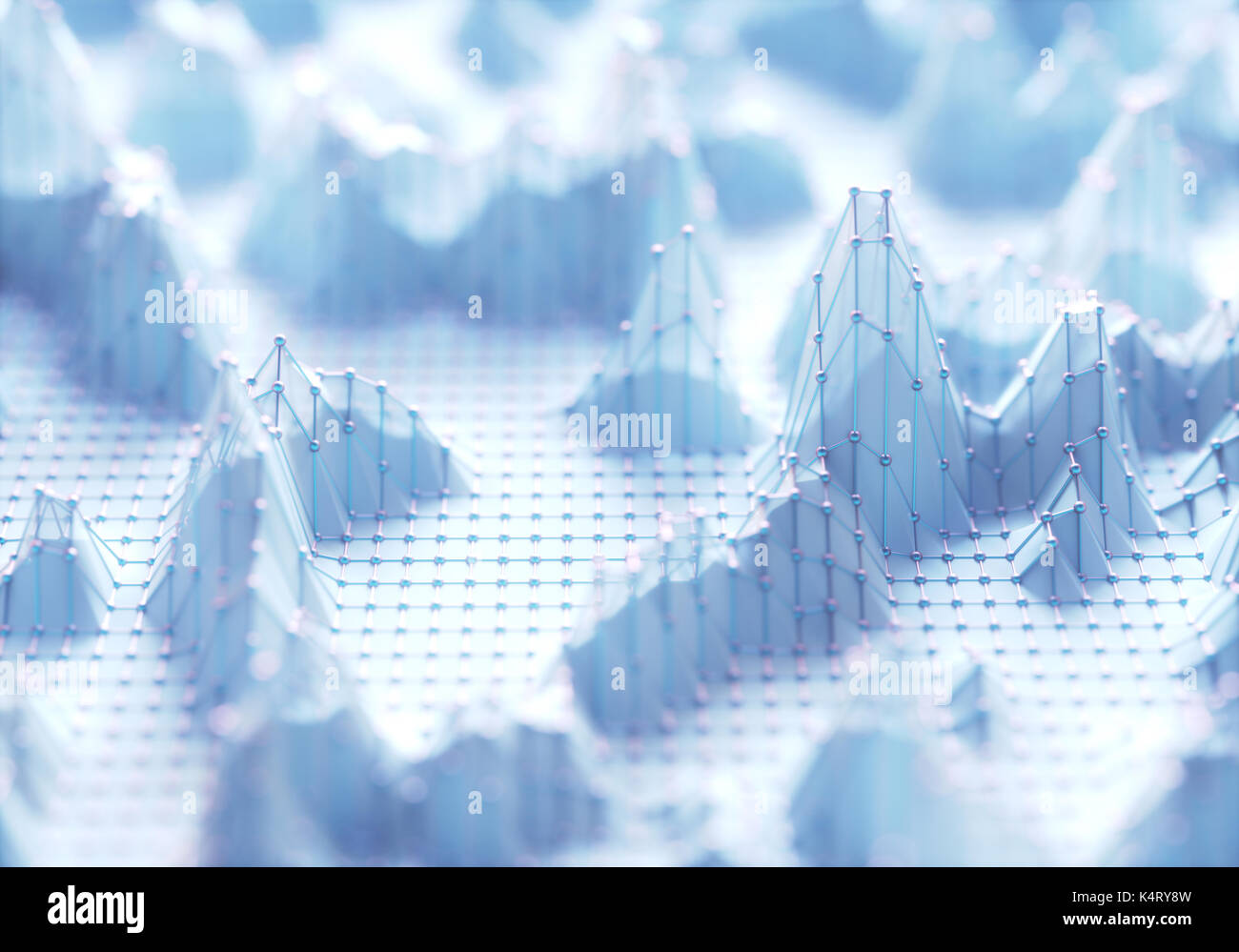 3D illustration abstract image of interconnected dots and tubes Stock ...
