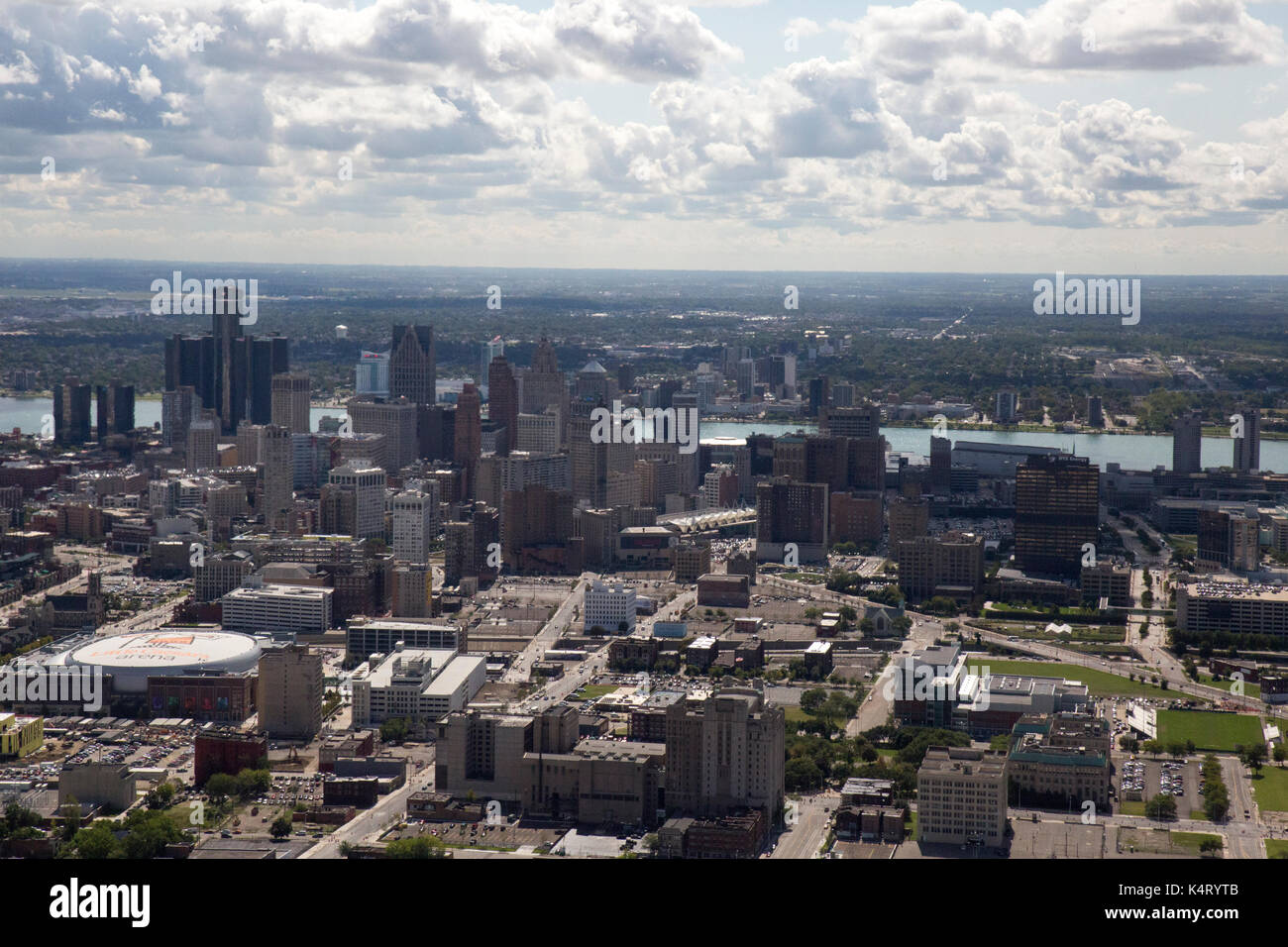 Aerial View of Detroit Stock Photo - Alamy