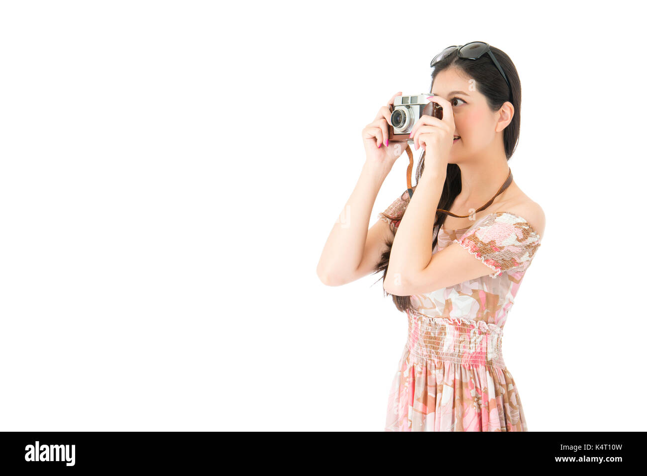 Smiling woman wearing classic Cut Out Stock Images & Pictures - Alamy