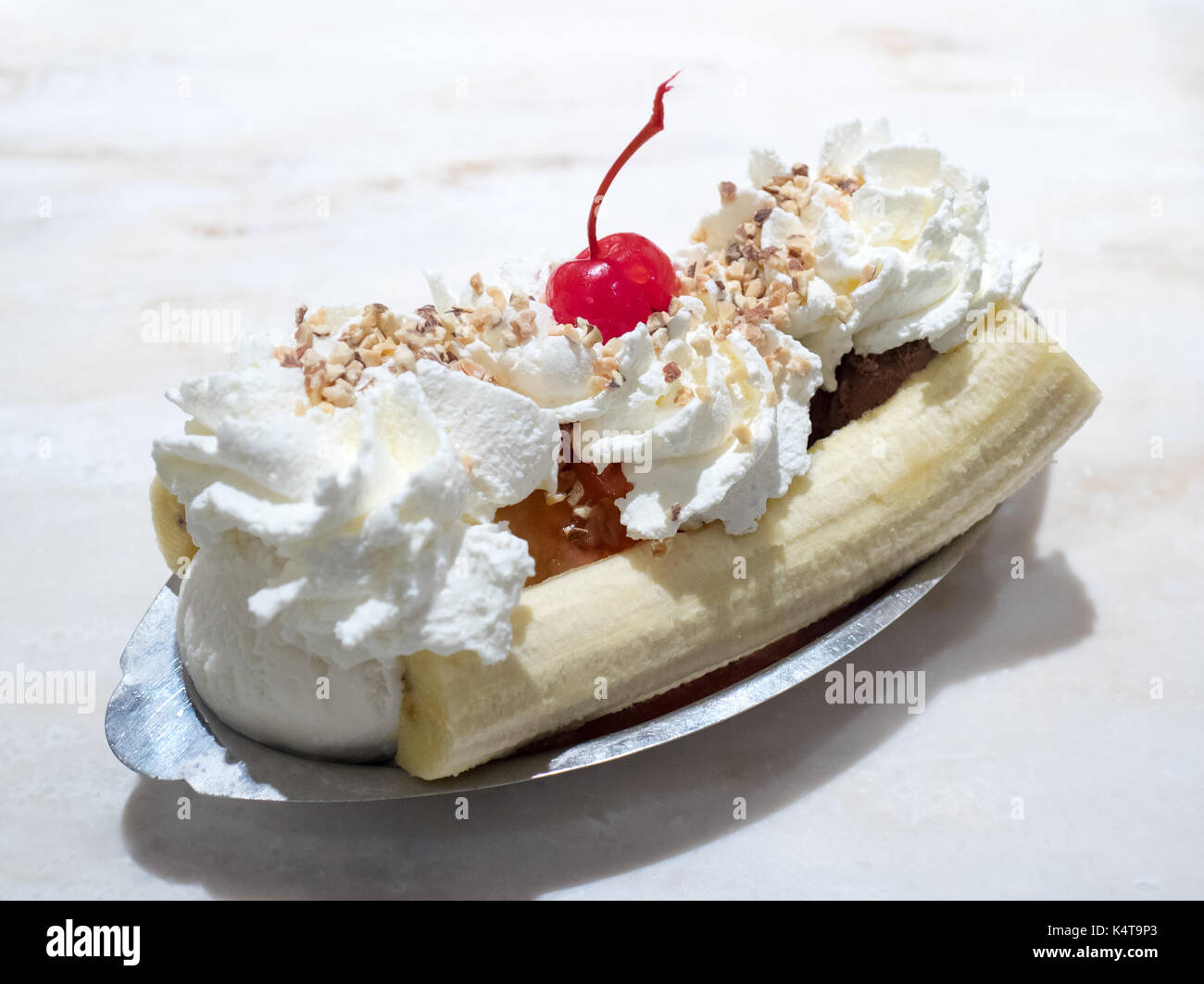 A classic banana split from the Original Ghirardelli Ice Cream and ...