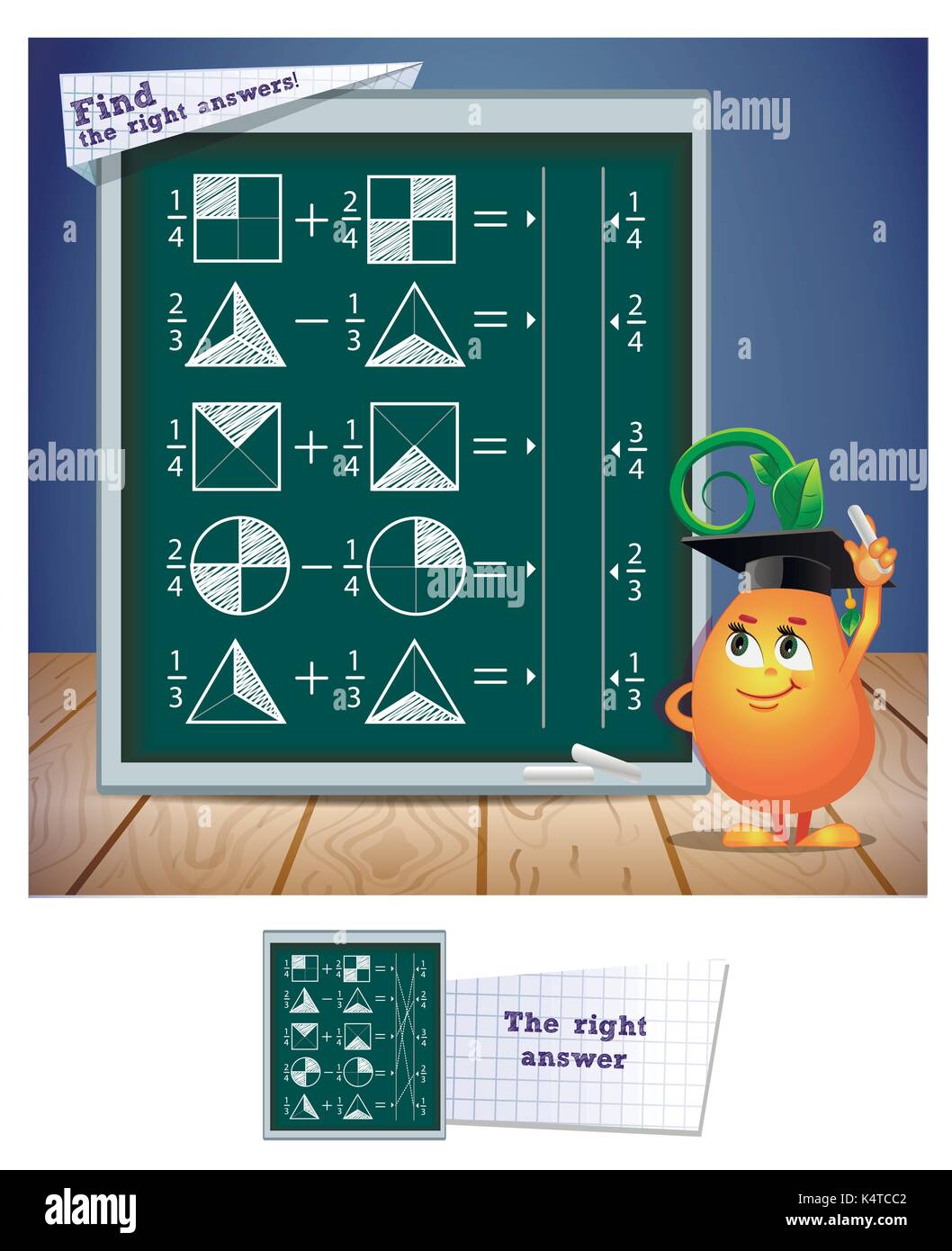 Fractions cartoon Stock Vector Images - Alamy