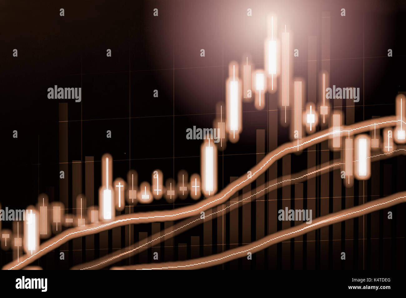 Index graph of stock market financial indicator analysis on LED ...