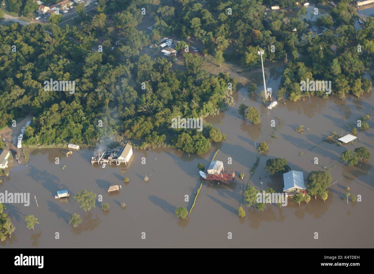 An Aerial View of Flooding in Beaumont, Texas caused by Hurricane ...