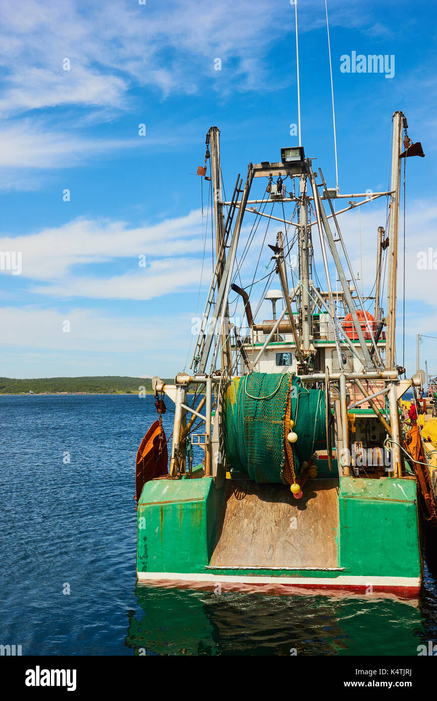 Fishing trawler in the harbour at Port au Choix on the Gulf of St ...