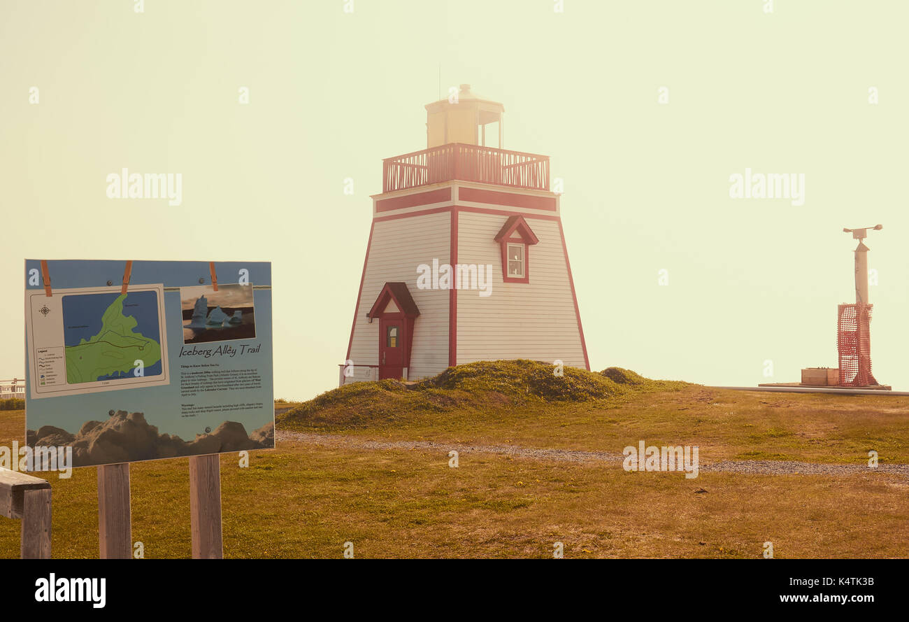 Lighthouse at fishing point in st anthony hi-res stock photography and ...