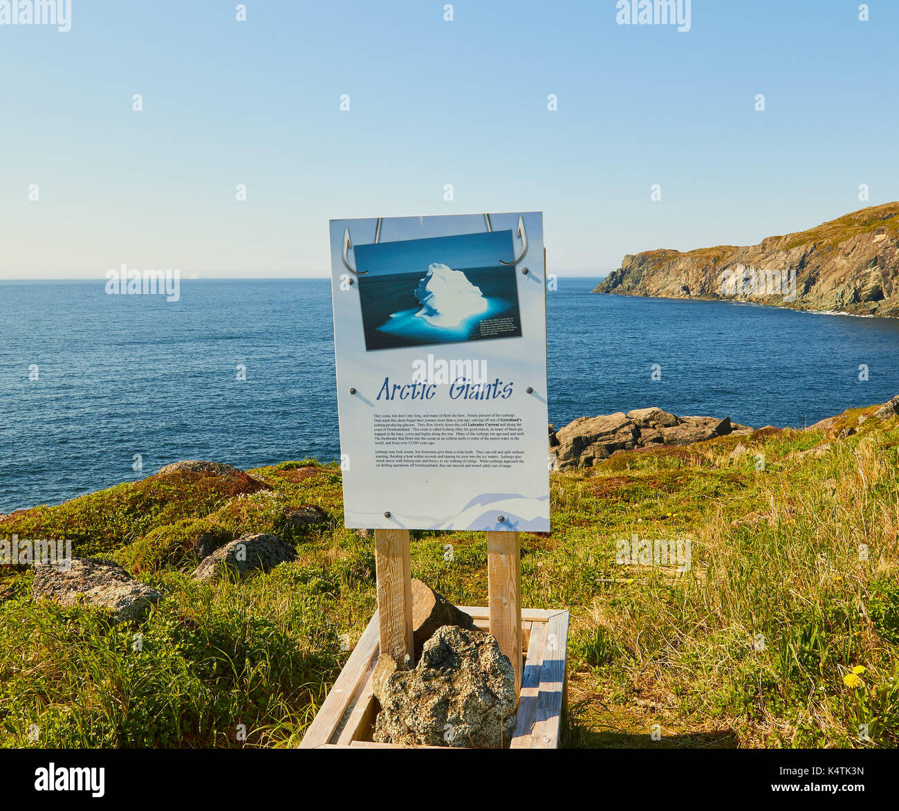 Information board about icebergs, St Anthony, Great Northern Peninsula ...