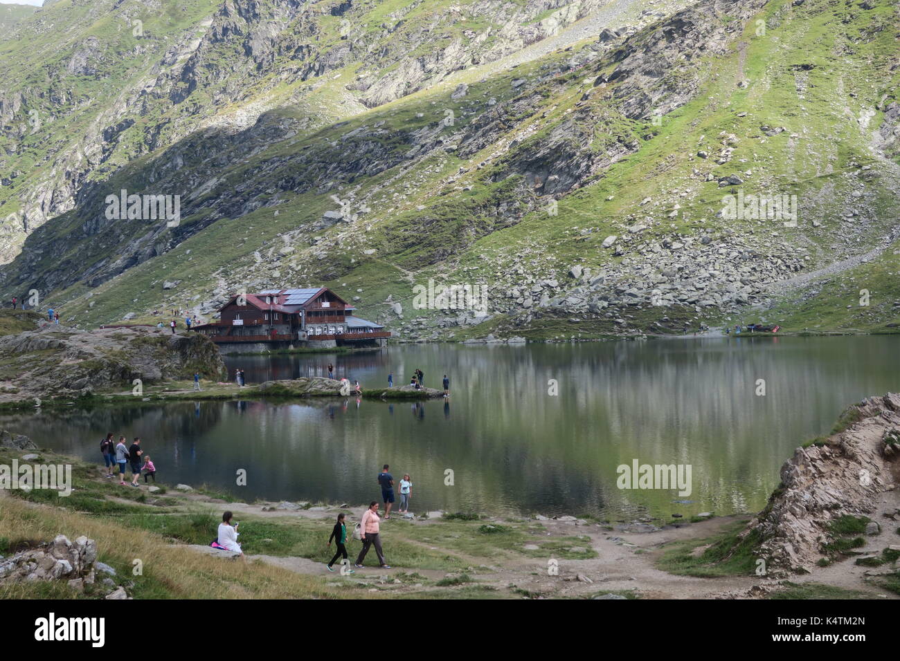 Balea Lake is glacier lake situated at 2034 meters of altitude in the ...
