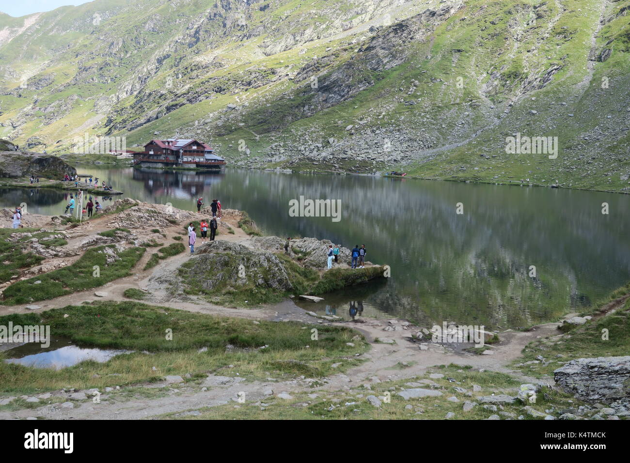 Balea Lake is glacier lake situated at 2034 meters of altitude in the ...