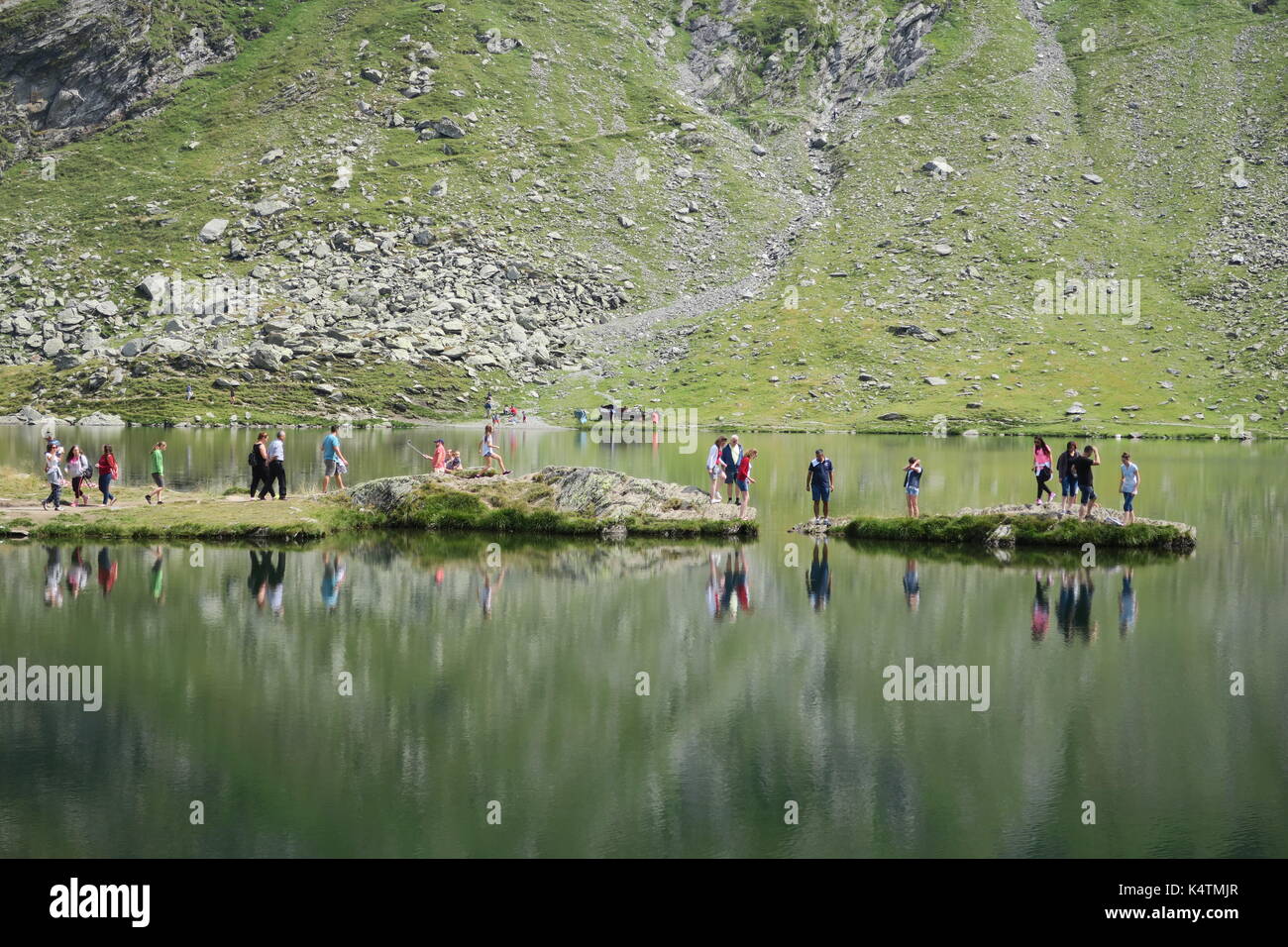 Balea Lake is glacier lake situated at 2034 meters of altitude in the ...
