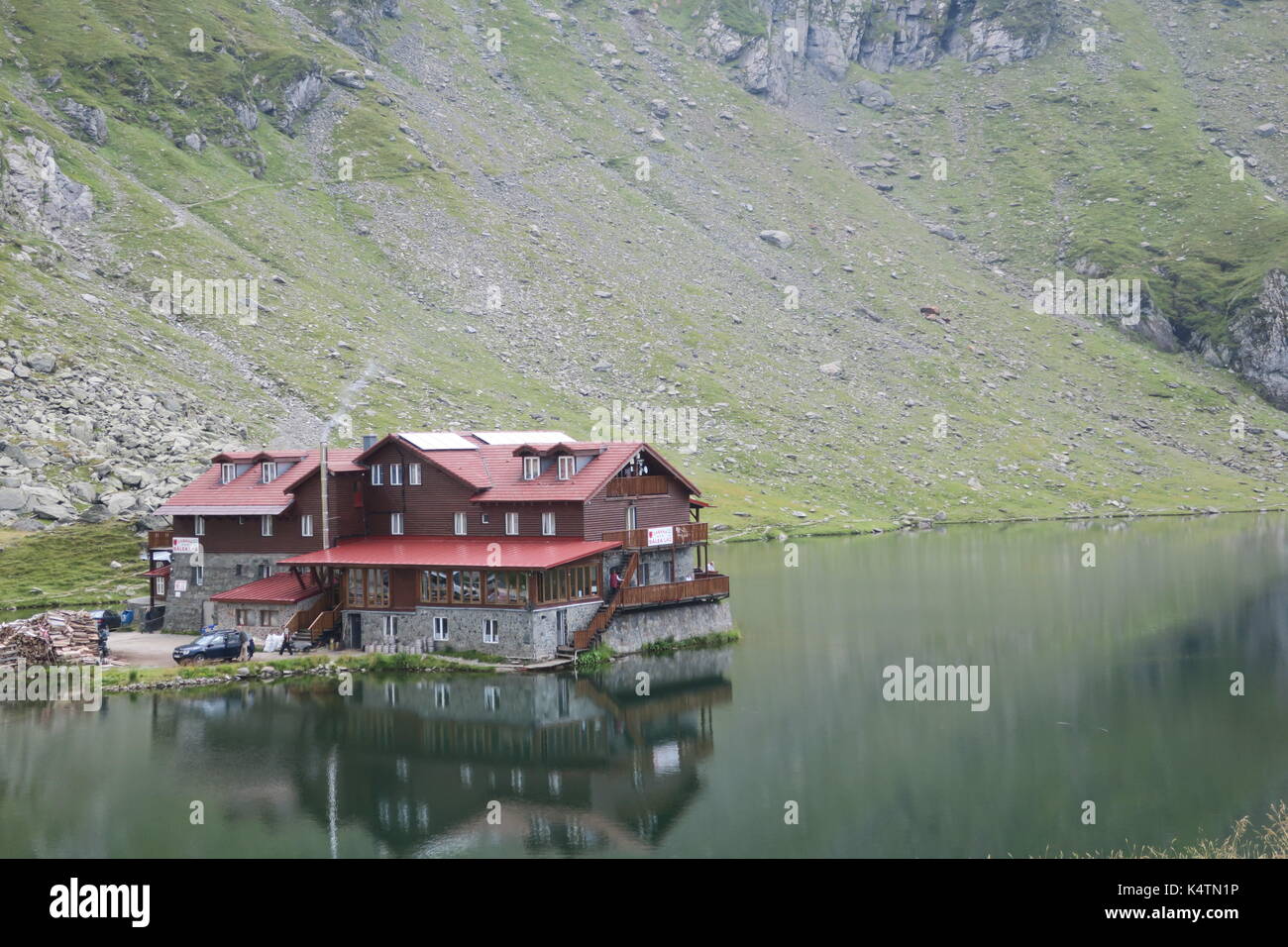 Balea Lake is glacier lake situated at 2034 meters of altitude in the ...