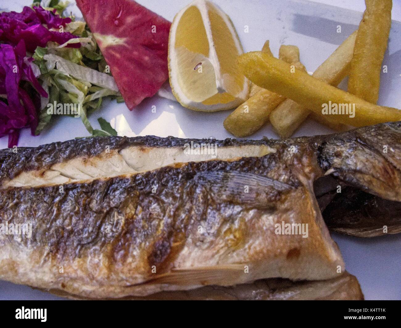 Freshly Cooked Red Mullet at a Fish Restaurant, Kumkapi, Istanbul ...