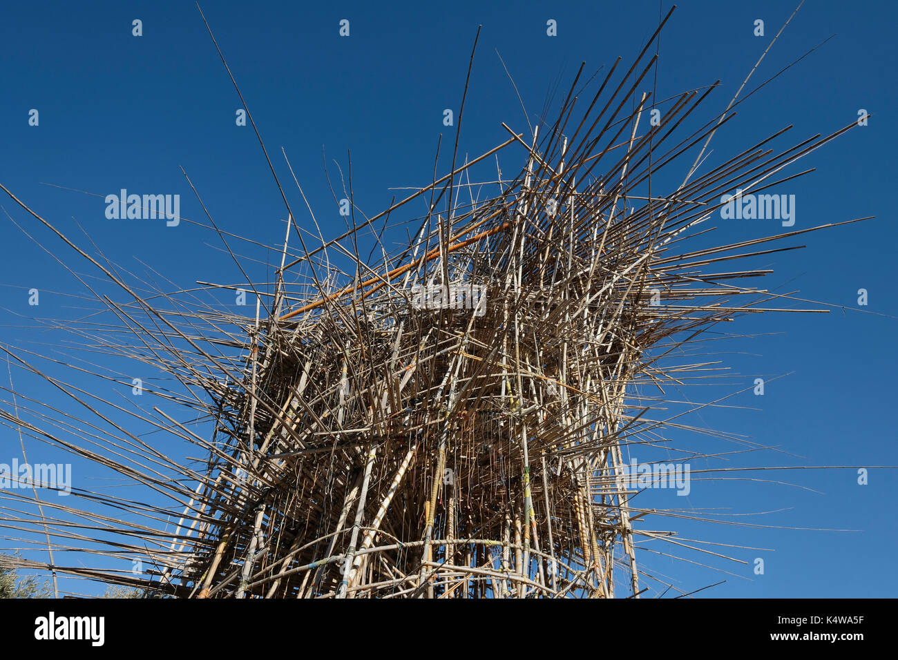 monumental installation of bamboo and rope by artists Doug and Mike ...
