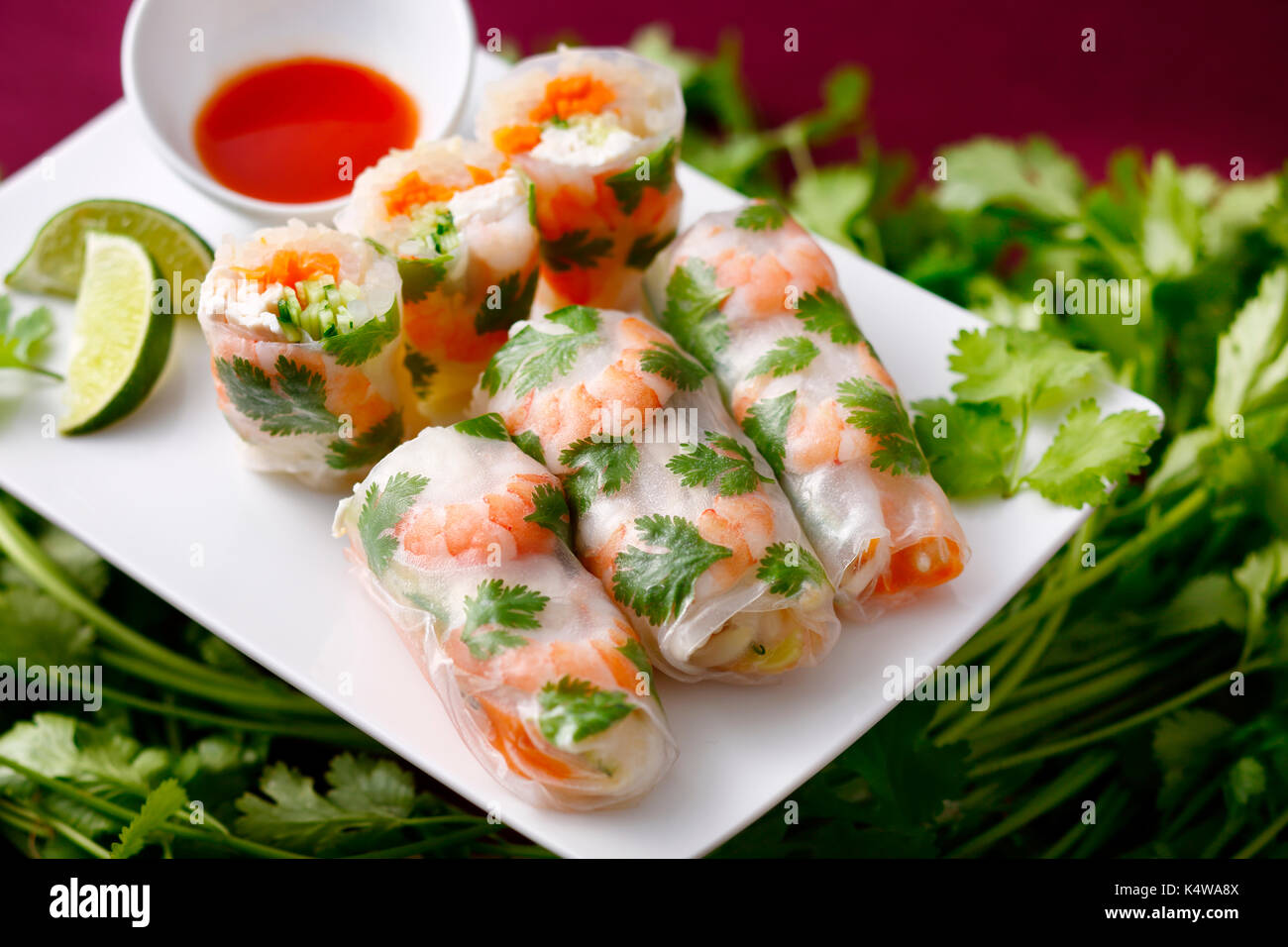 Chicken shrimp rolls hi-res stock photography and images - Alamy