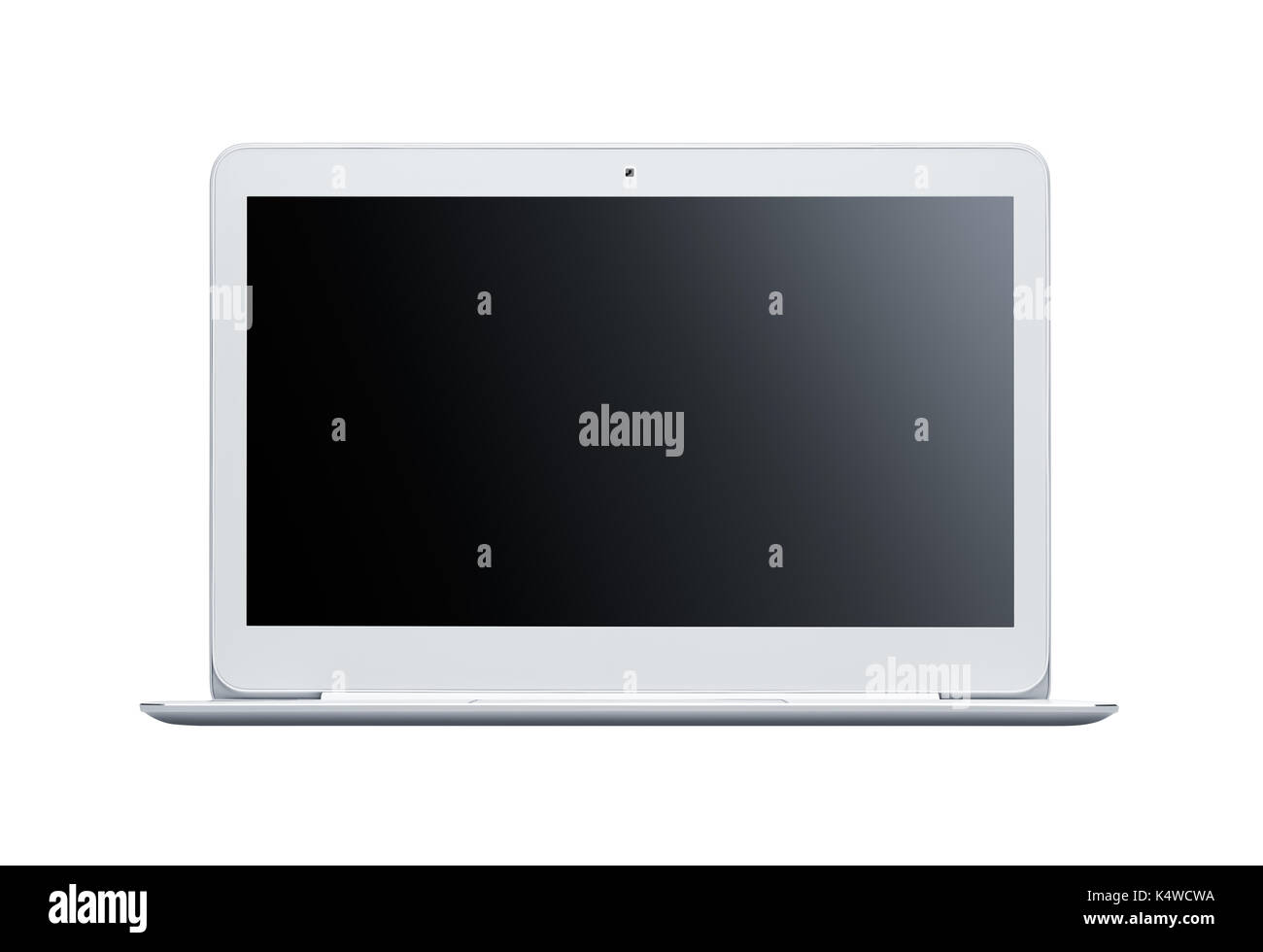 Laptop with blank screen isolated on white background Stock Photo - Alamy