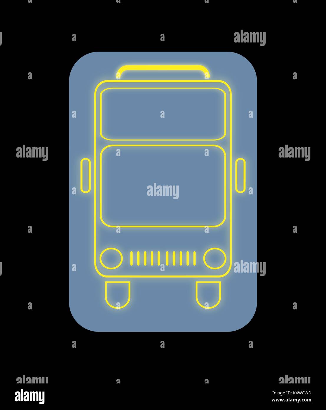 Yellow bus line Glow icon in dark background Vector Stock Vector Image ...