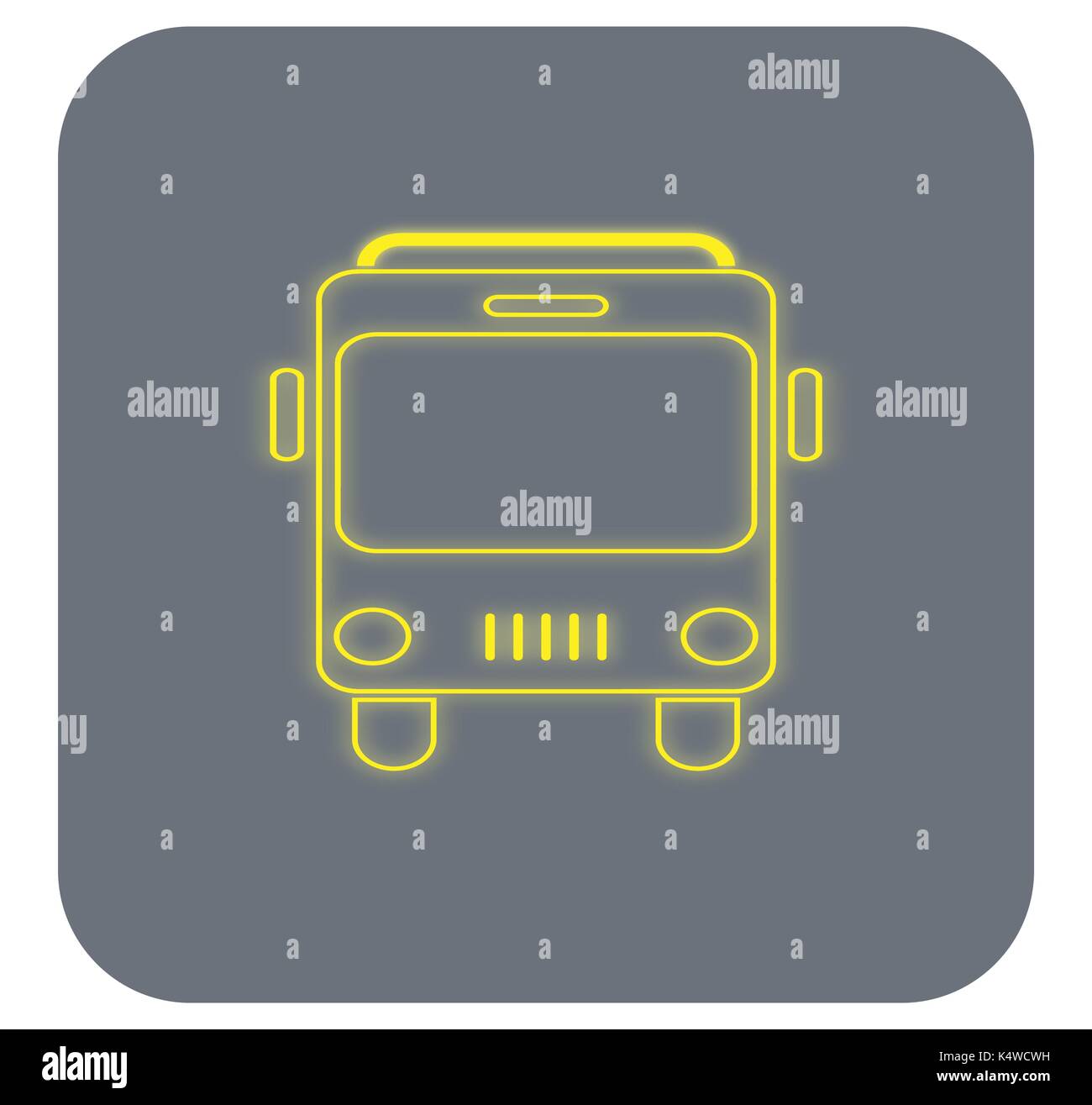 Yellow bus line Glow icon in dark background Vector Stock Vector Image ...