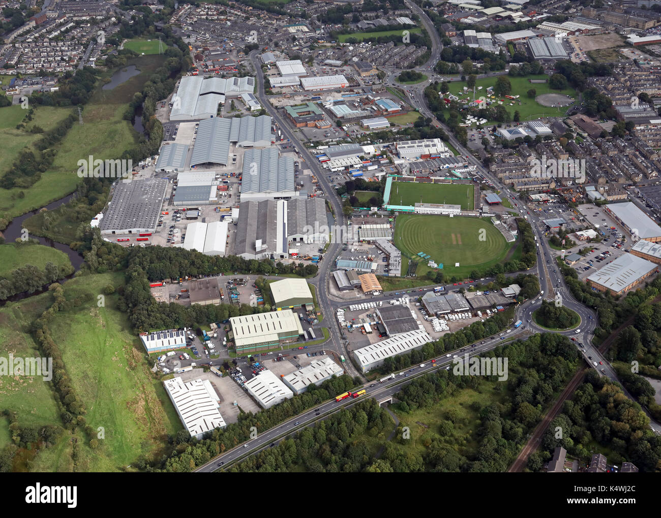aerial view of Keyleigh Industrial Estate, at the north end of Keighley ...
