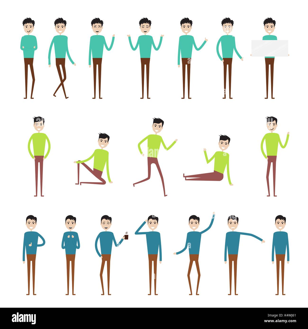 Male character creation set.Business man characters.Set of a guy in ...