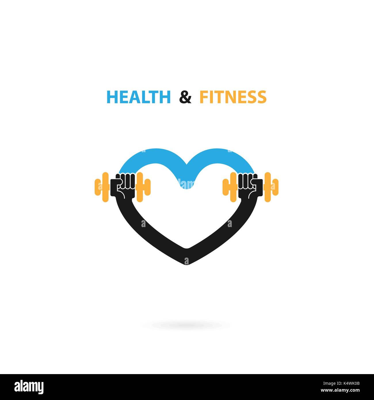 Heart sign and dumbbell icon.Fitness and gym logo.Healthcare,sport ...