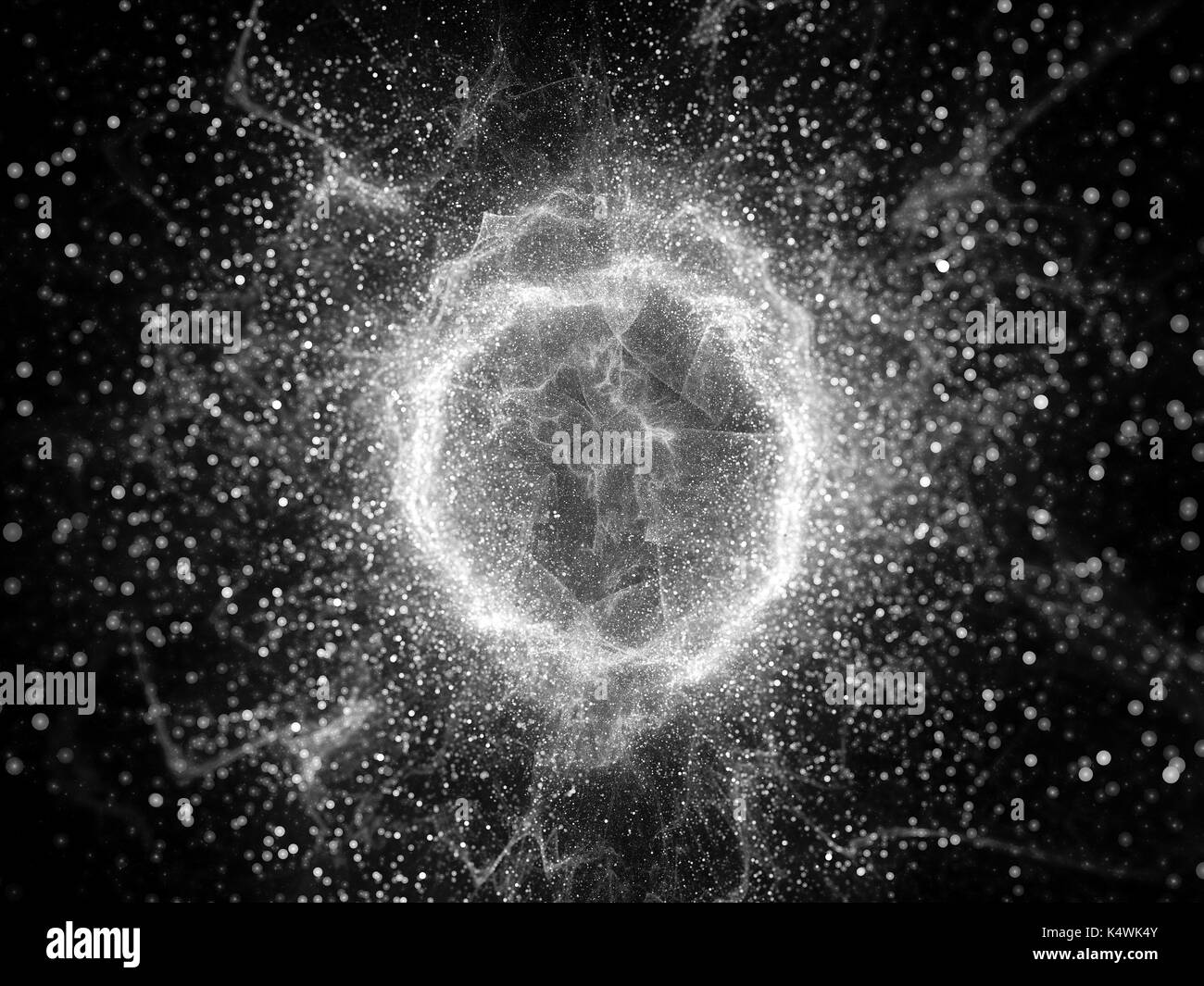 Glowing torus shape high energy field, computer generated abstract ...