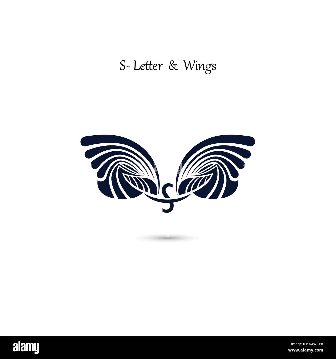 S-letter sign and angel wings.Monogram wing vector logo template ...