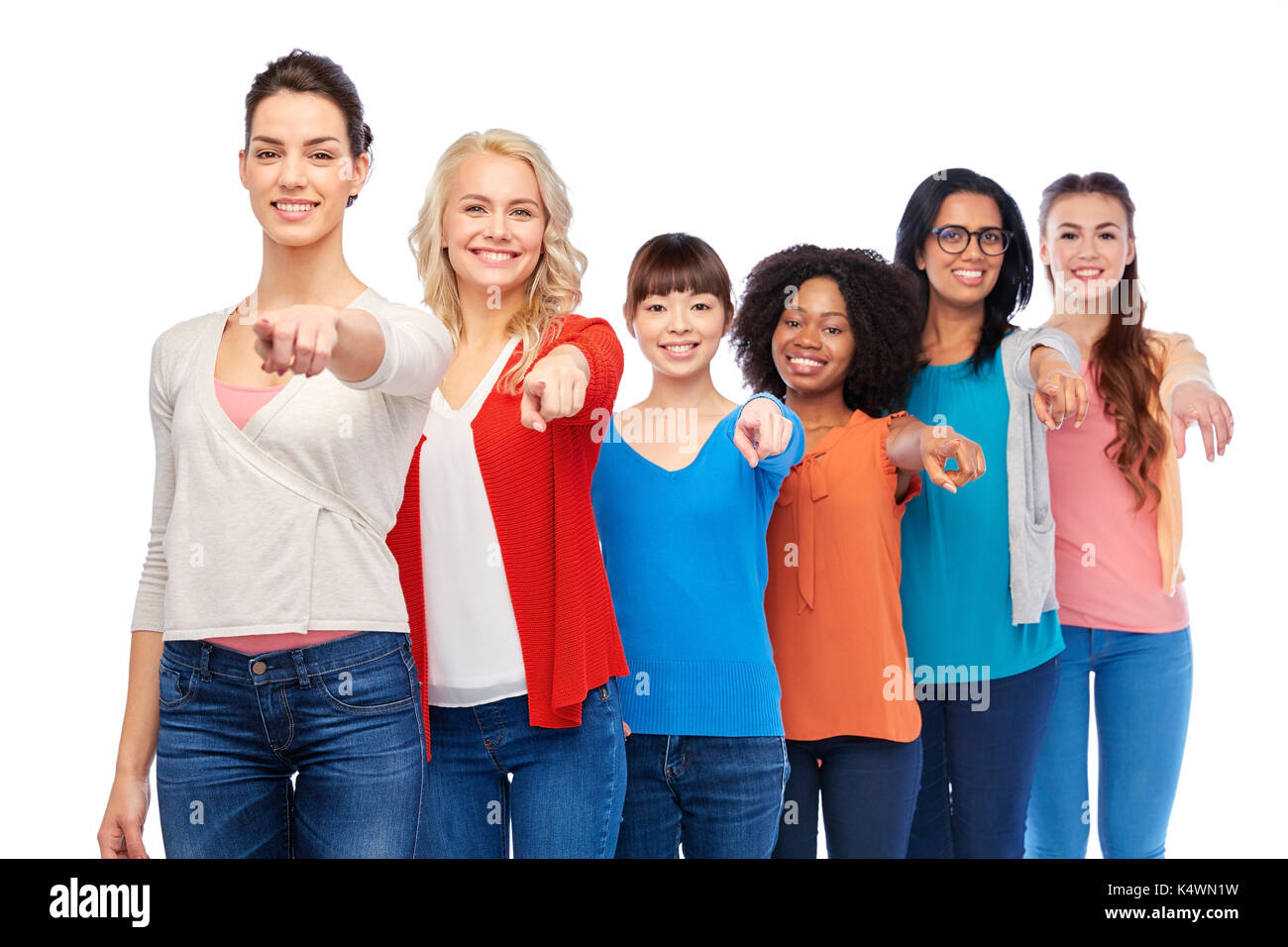 international group of happy smiling women Stock Photo - Alamy