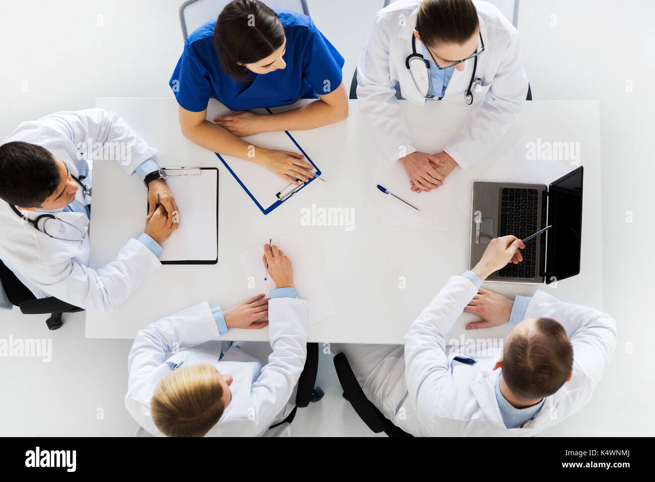 group of doctors on conference at hospital Stock Photo - Alamy