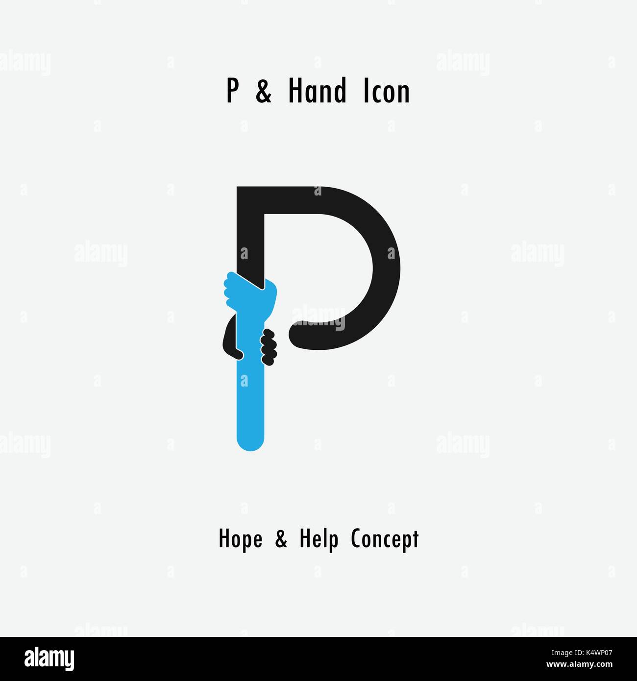 Creative P- alphabet icon abstract and hands icon design vector ...