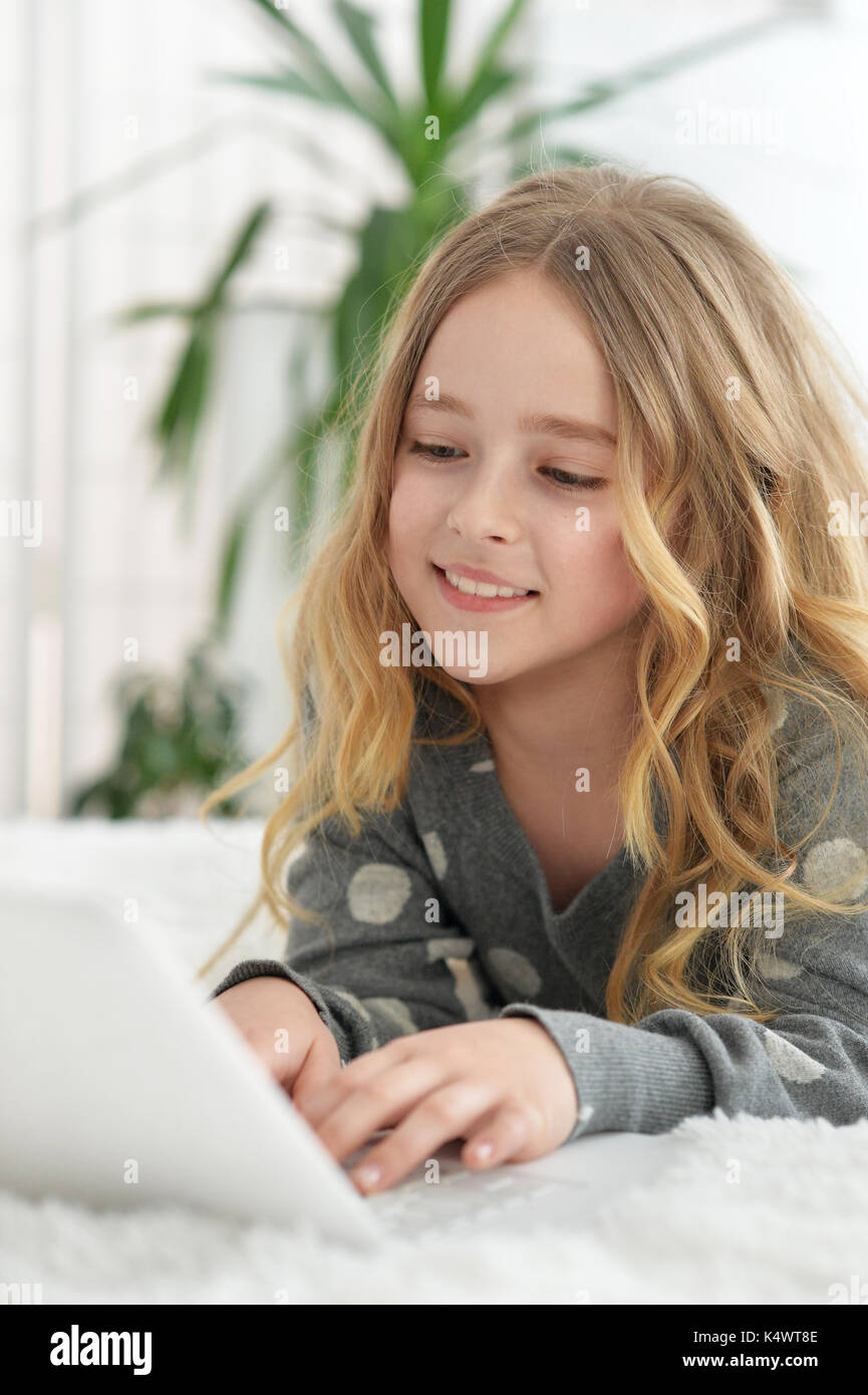 girl using modern laptop Stock Photo - Alamy
